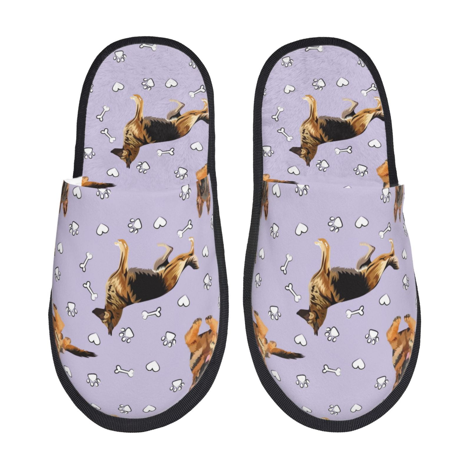 Derioi German Shepherd Dog for Slippers Indoor Outdoor Anti-Skid Warm ...