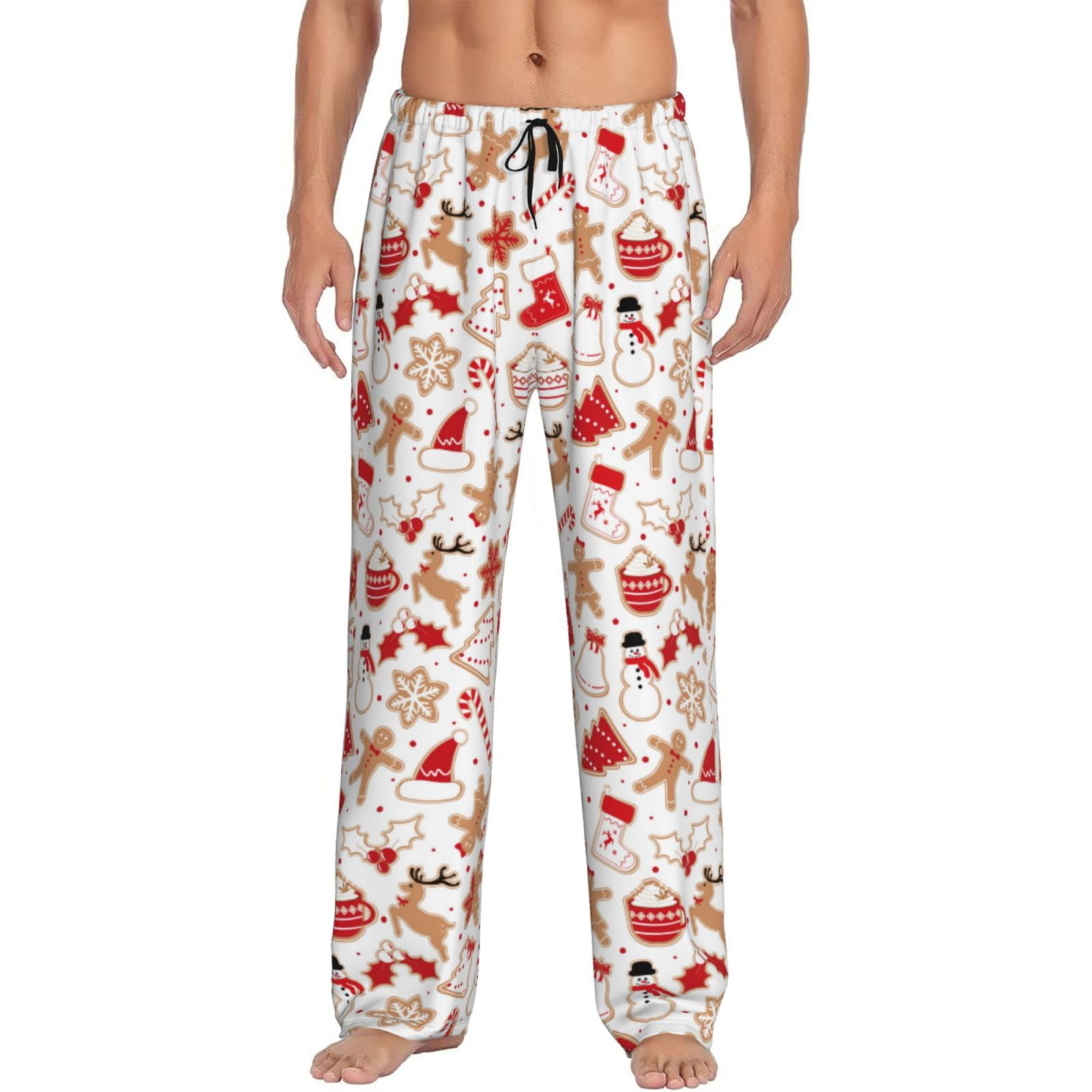 Derioi Gingerbread Holiday Sweets for Men's Pajama Pants with Pockets ...