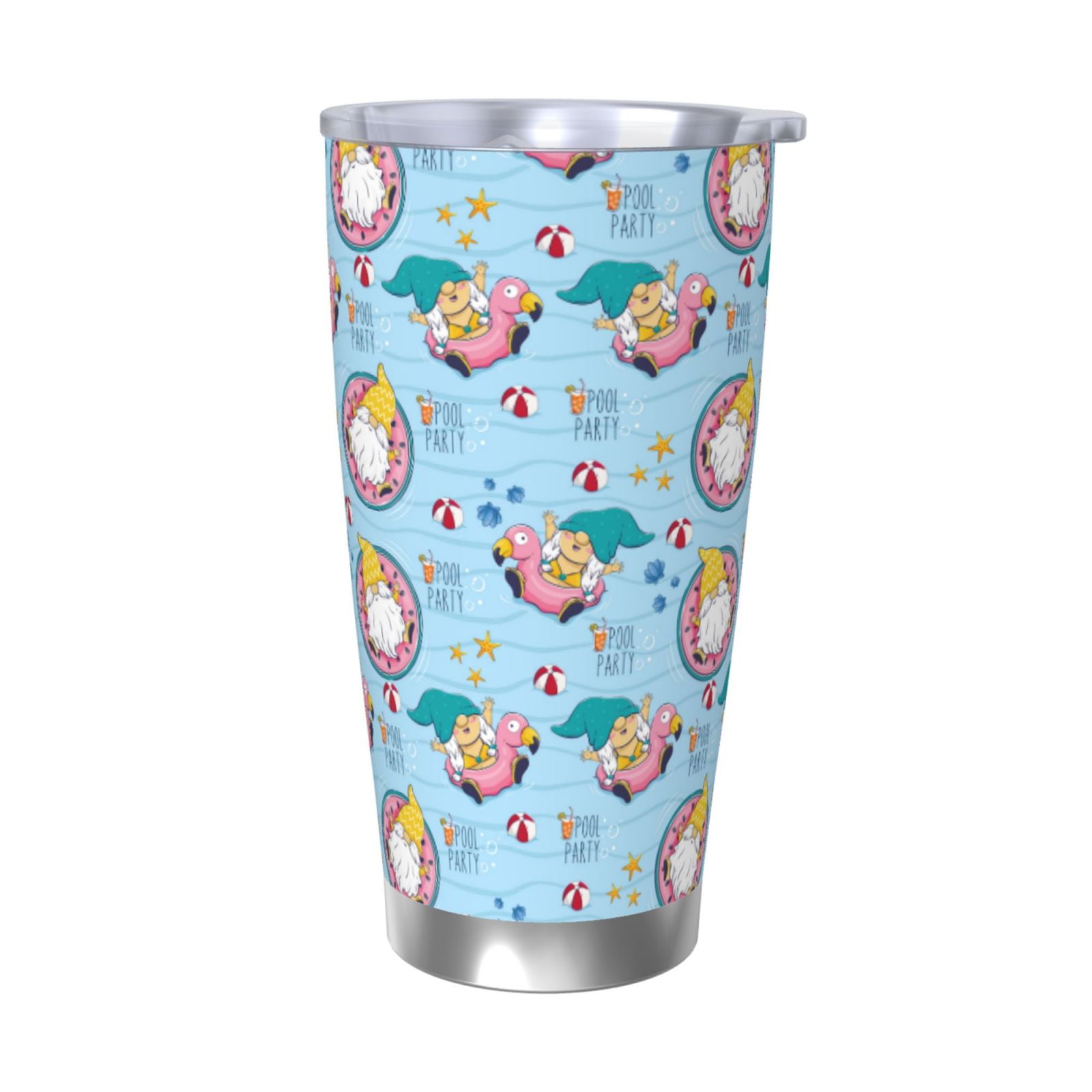 Derioi Gnome Pool Party for 20oz Tumbler with Lid for Hot and Cold ...