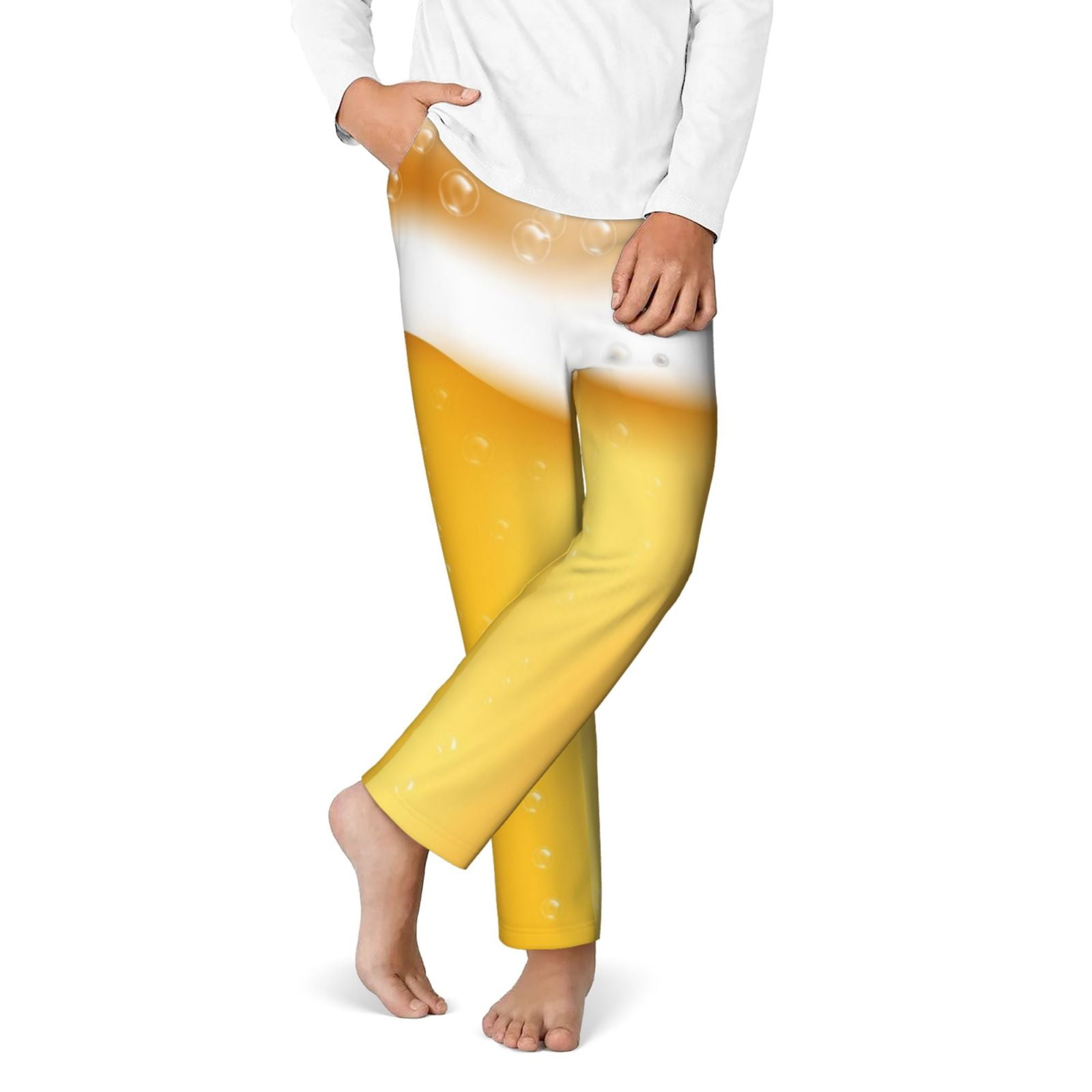 Derioi Golden Beer for Pajama Pants Men Elastic Waistband Sleep Pajama ...