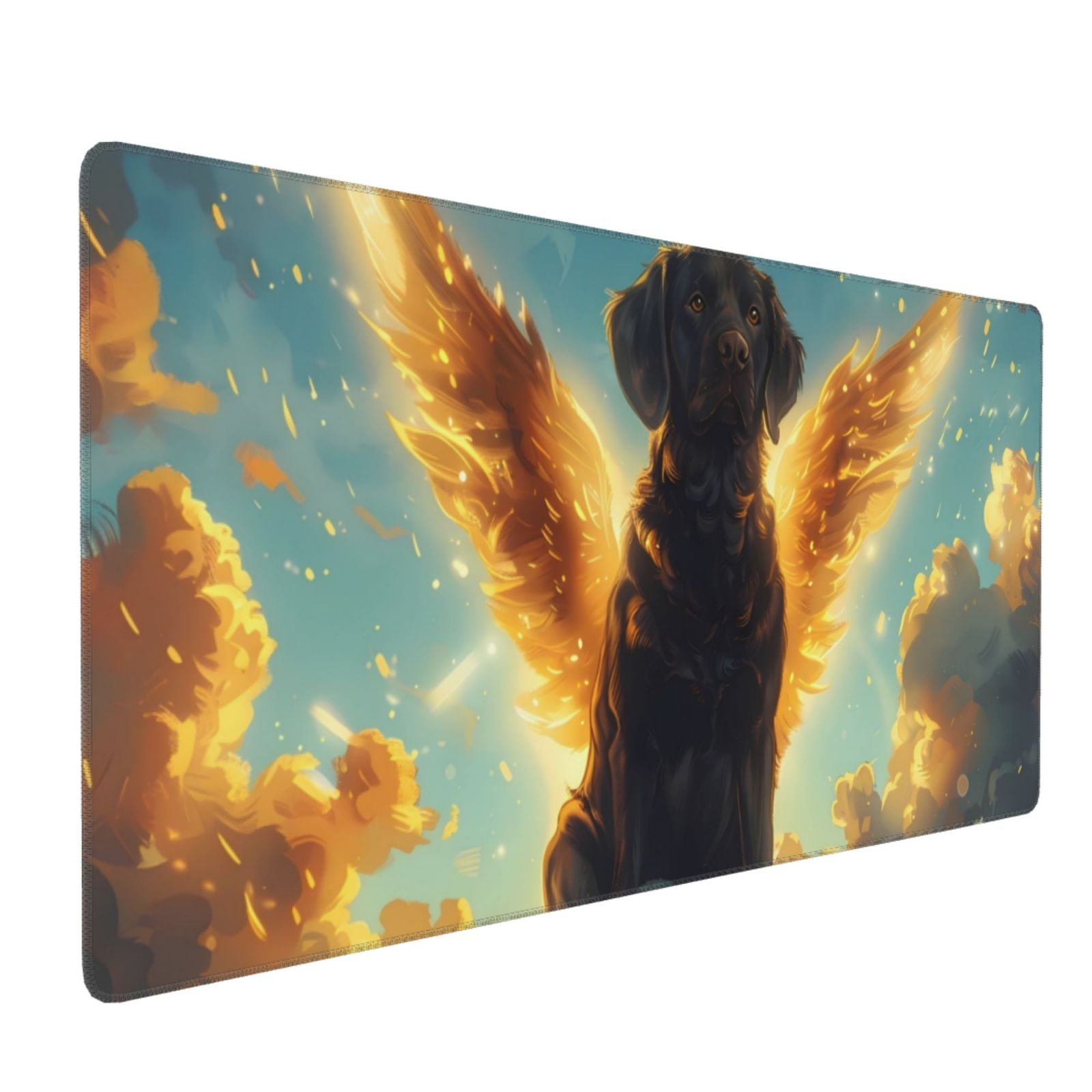 Derioi Golden Cloud Winged Dog for Large Non-Slip Gaming Mouse Pad 16 ...