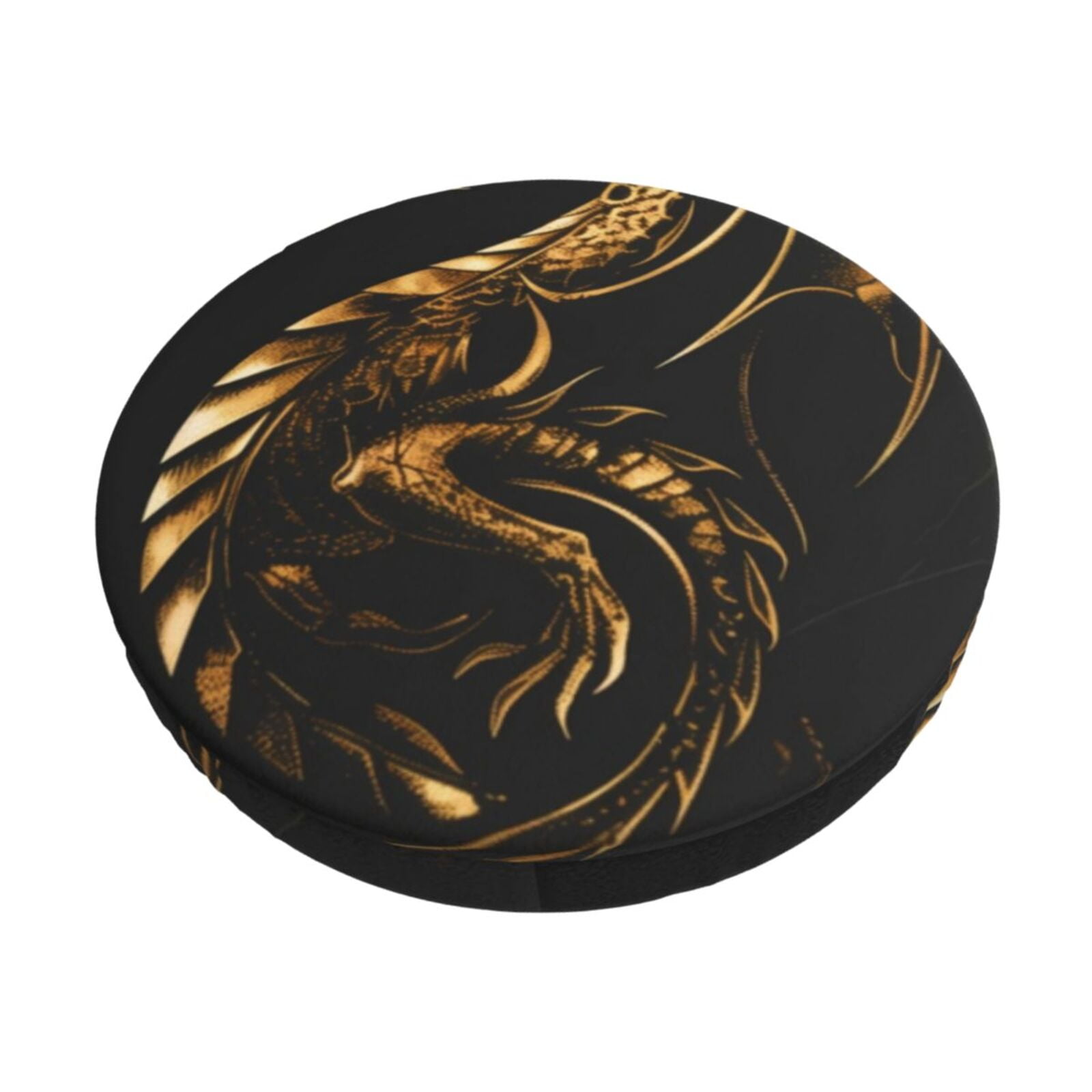 Derioi Golden Dragon Tattoo Art for Round Bar Chair Cushion Cover Round ...
