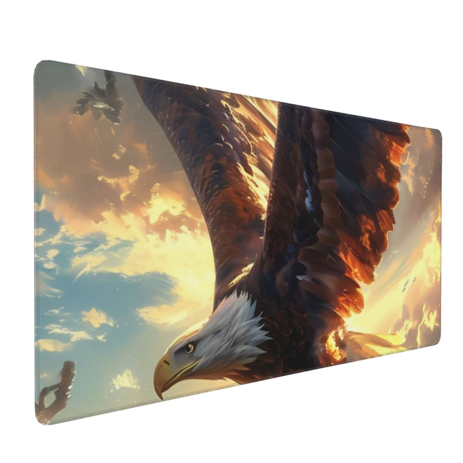 Derioi Golden Sky Bald Eagle for Large Non-Slip Gaming Mouse Pad 16"x35 ...