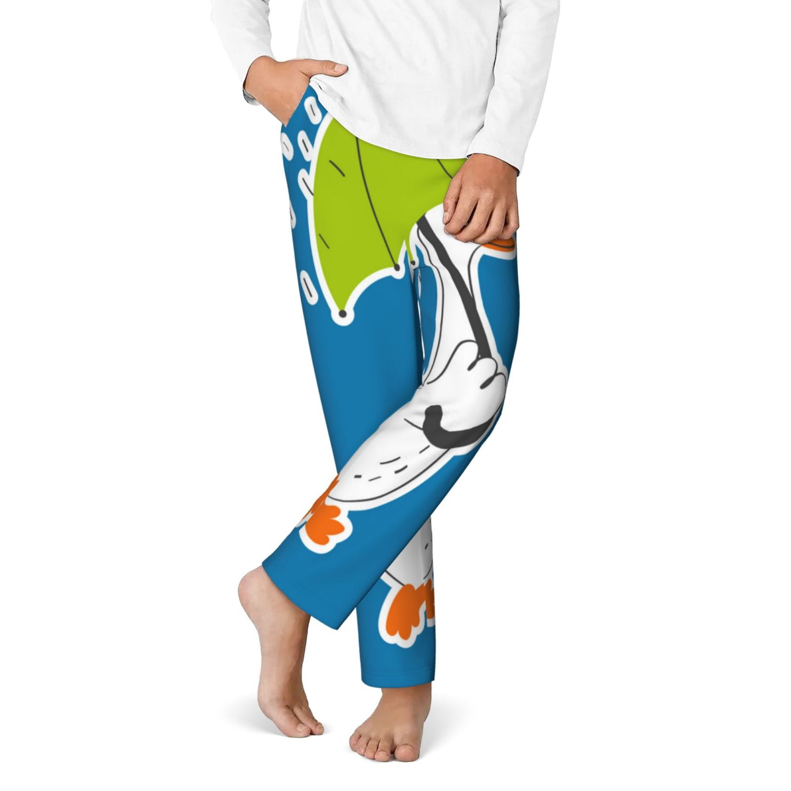 Derioi Goose Holding an Umbrella for Pajama Pants Men Elastic Waistband ...