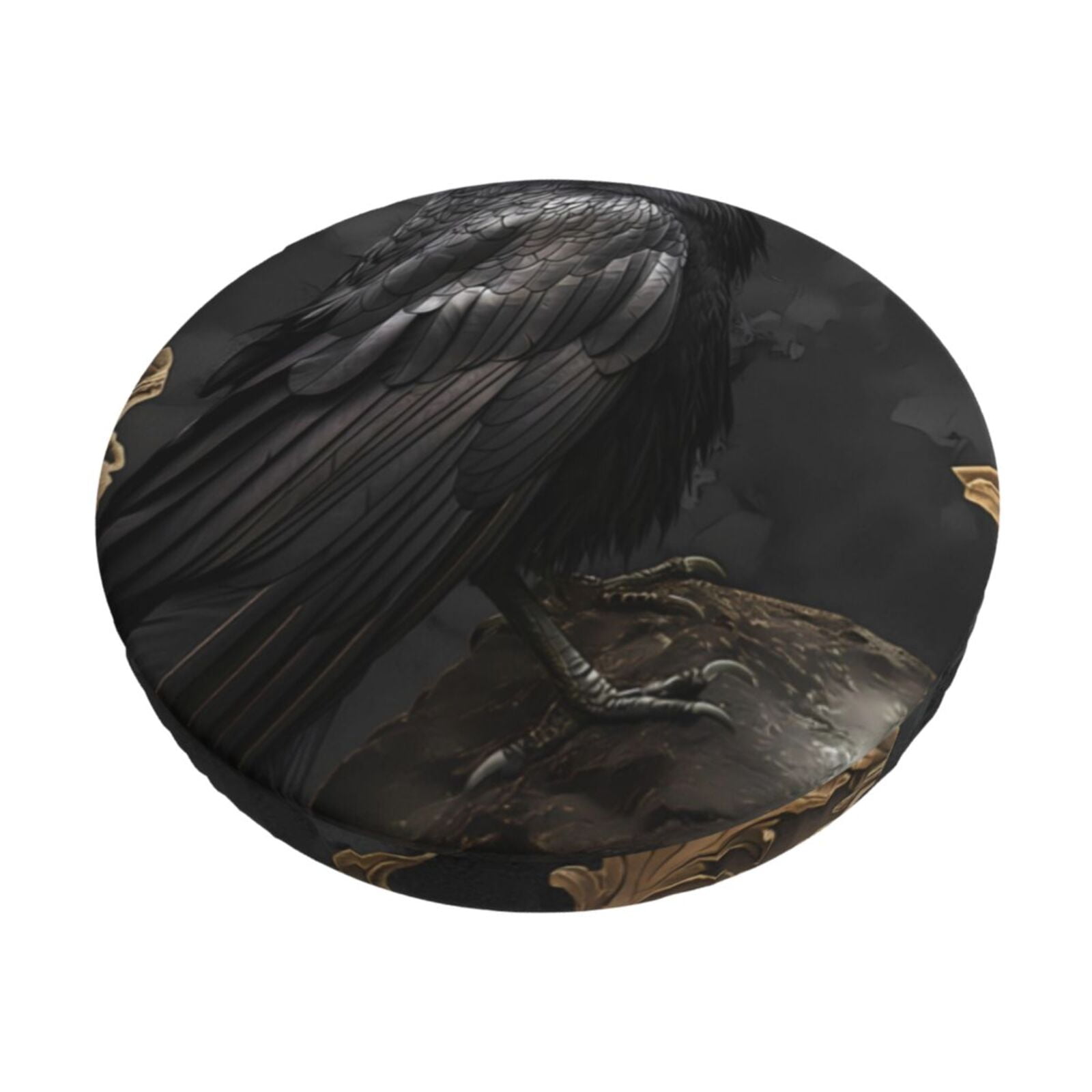 Derioi Gothic Raven Portrait for Round Bar Chair Cushion Cover Round ...