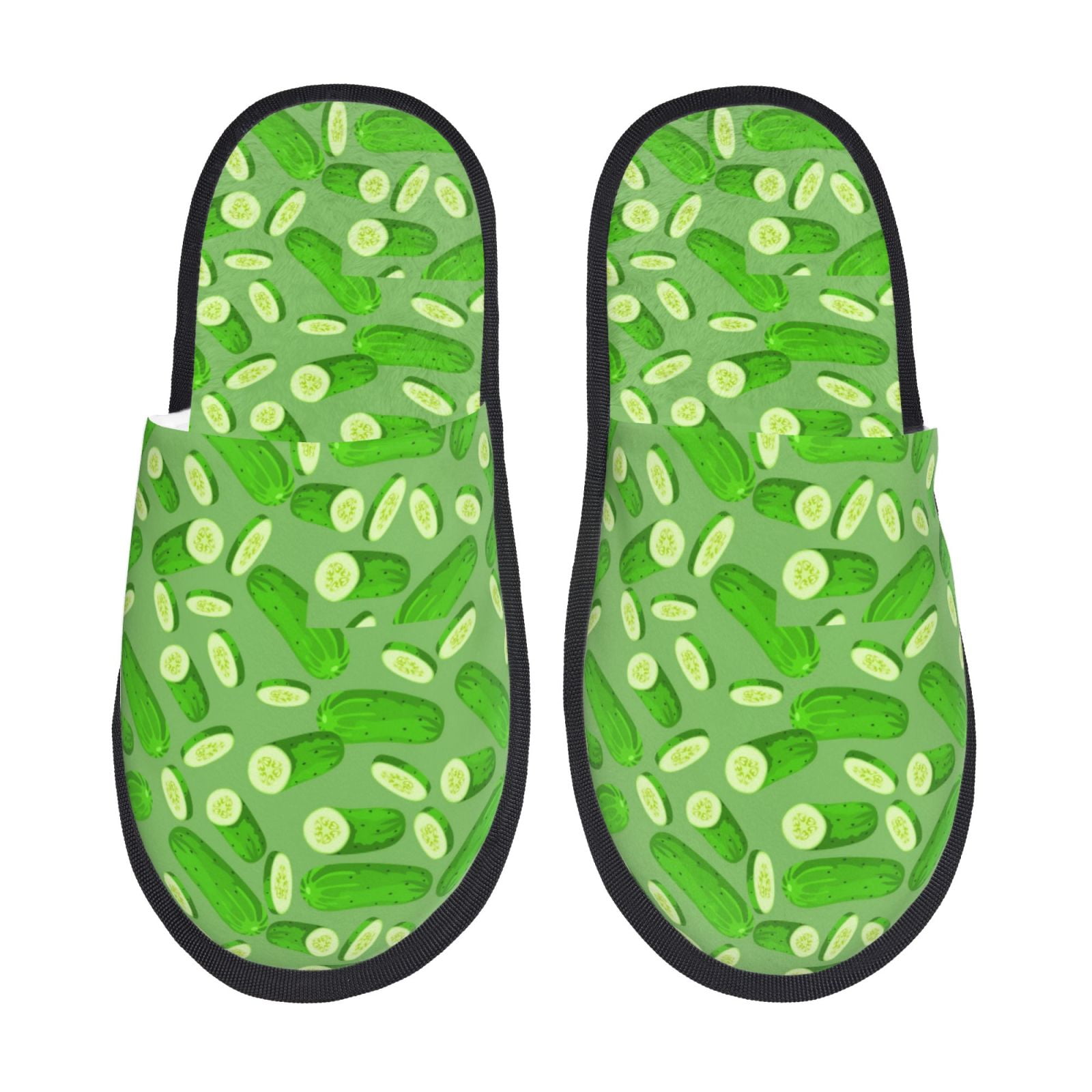 Derioi Green Cucumber for Slippers Indoor Outdoor Anti-Skid Warm Cozy ...