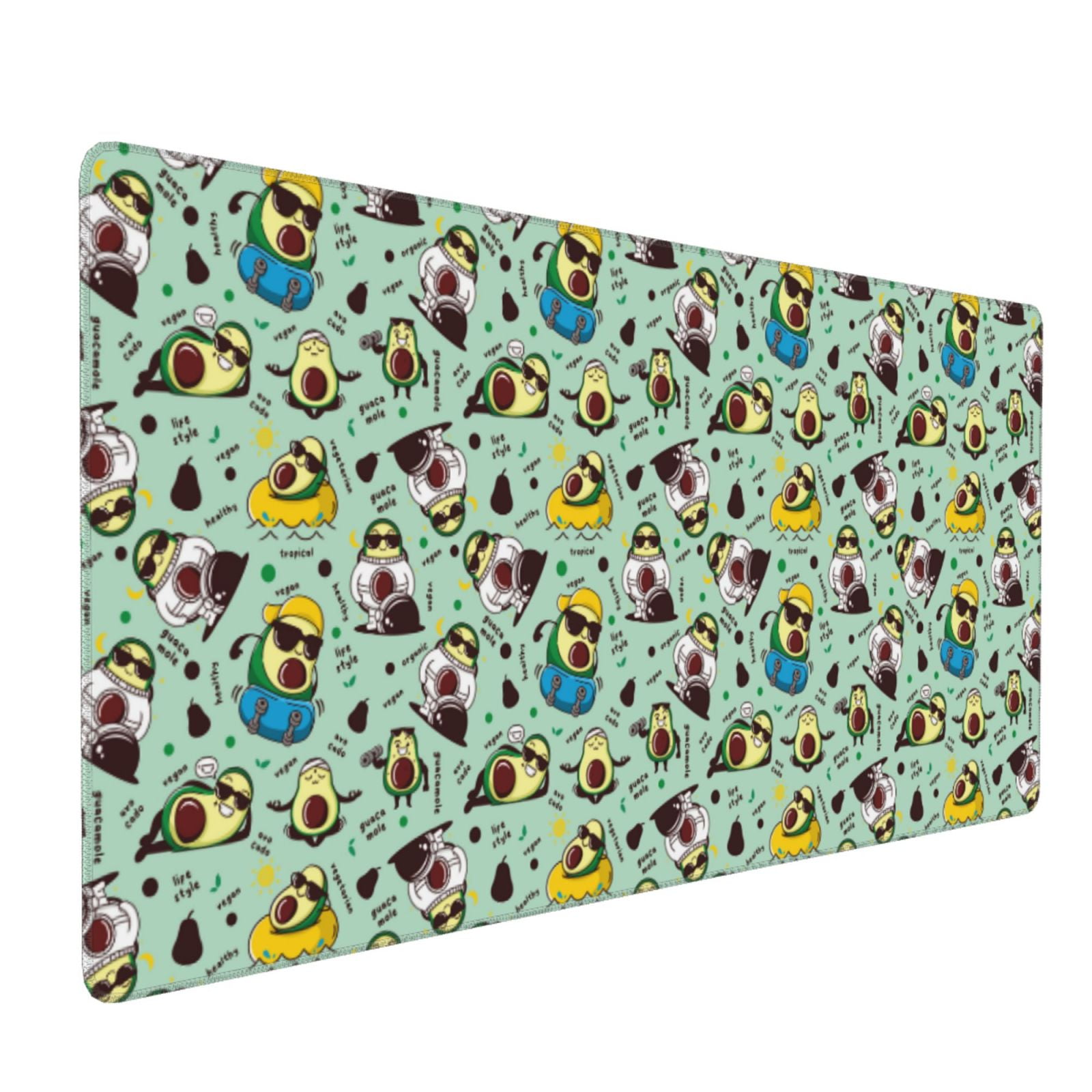 Derioi Green Cute Avocado for Large Non-Slip Gaming Mouse Pad 16"x35.5 ...
