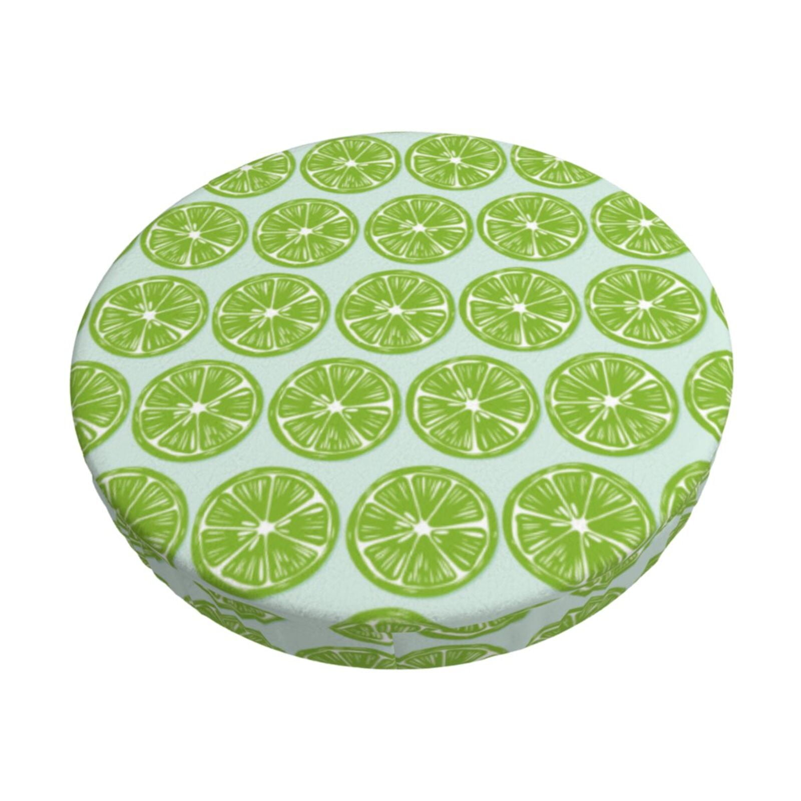 Derioi Green Lemon Slices for Round Bar Chair Cushion Cover Round Stool ...
