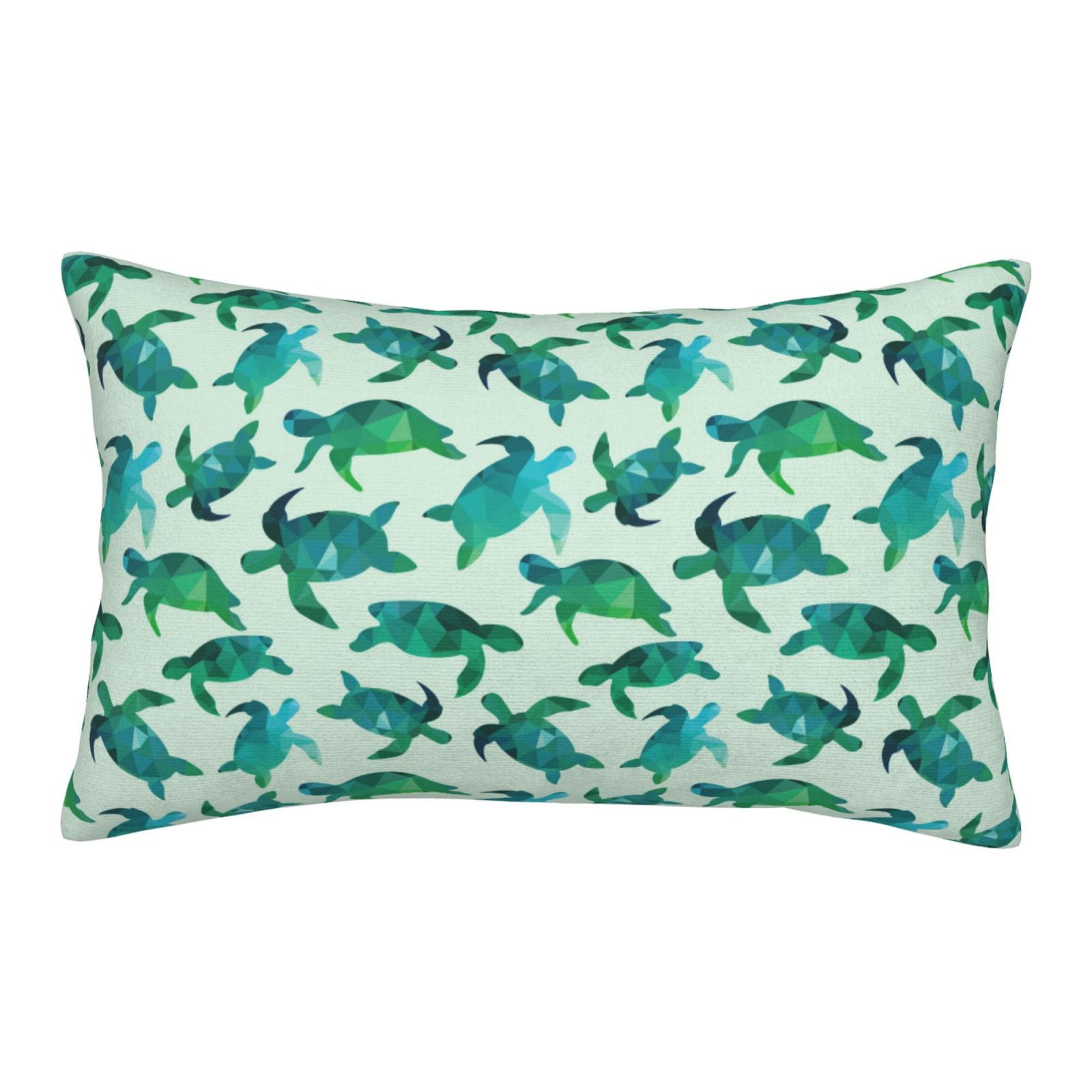 Derioi Green Sea Turtle for Double-sided Pillow Cover with Concealed ...