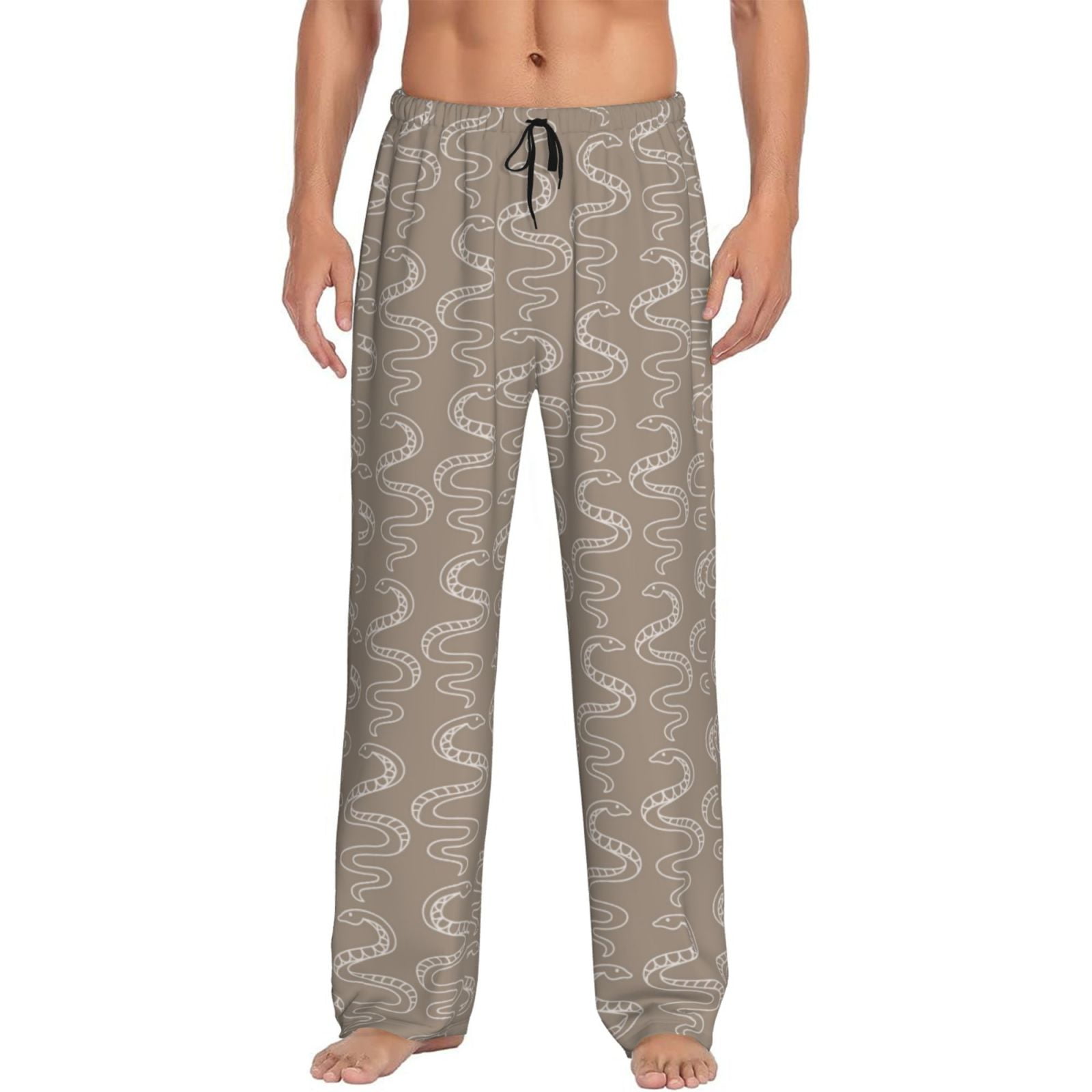 Derioi Hand Drawn Snake for Men's Pajama Pants with Pockets and ...