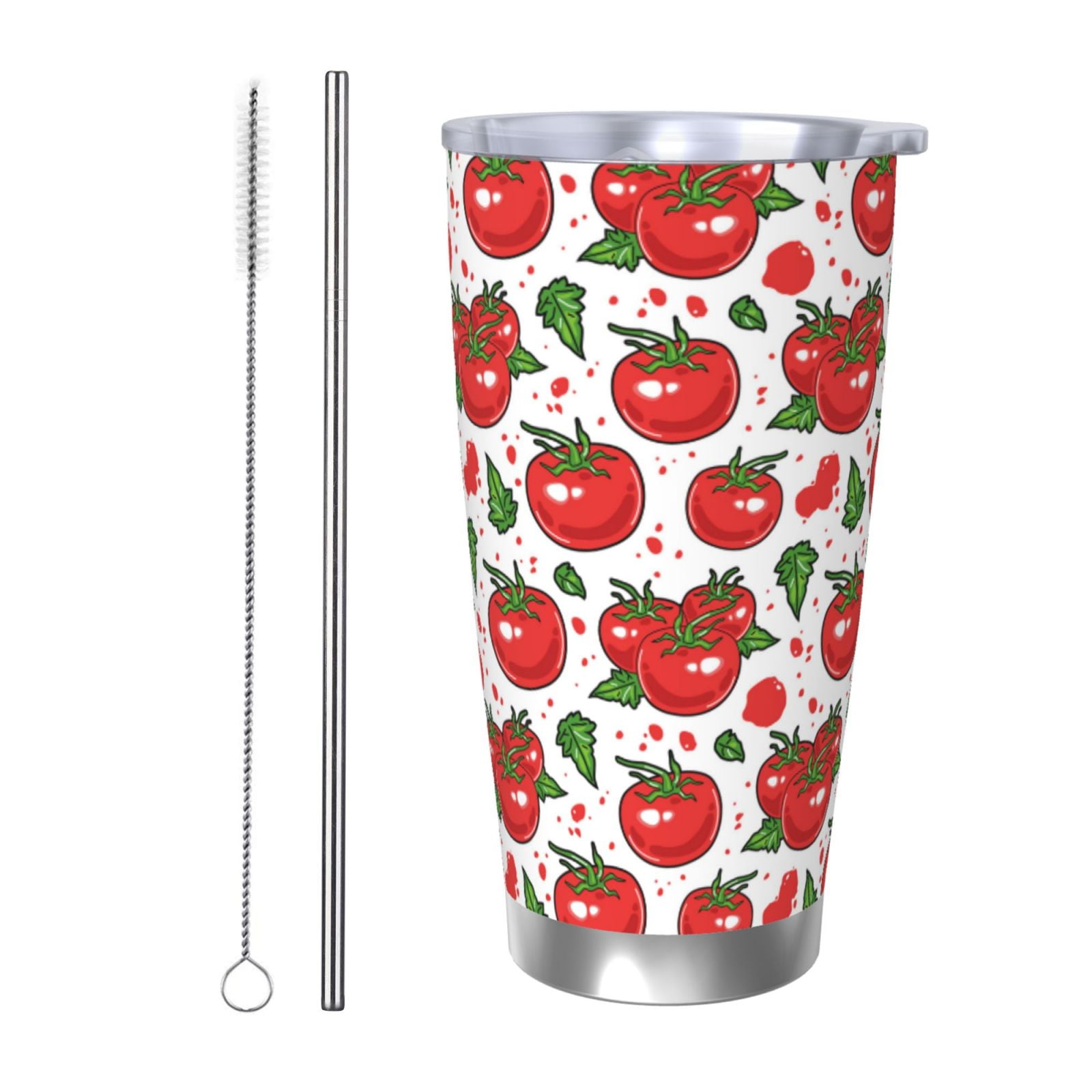 Derioi Hand Drawn Tomatoes for 20oz Tumbler with Lid for Hot and Cold ...