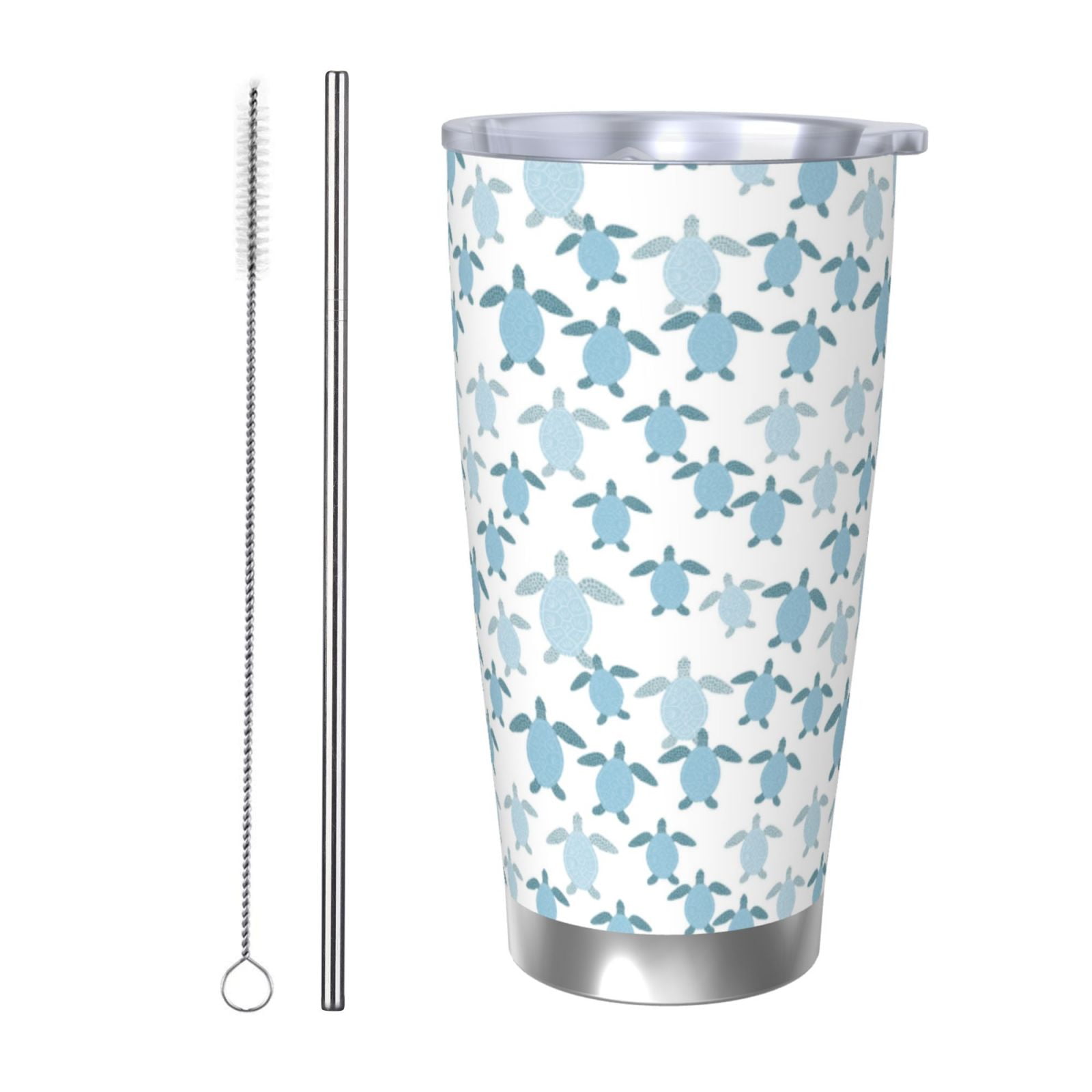 Derioi Hand Drawn Turtle for 20oz Tumbler with Lid for Hot and Cold ...