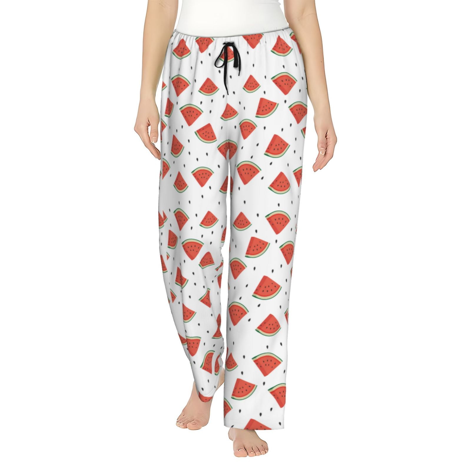Derioi Hand Drawn Watermelon for Women's Pajama Pants with Pockets and ...