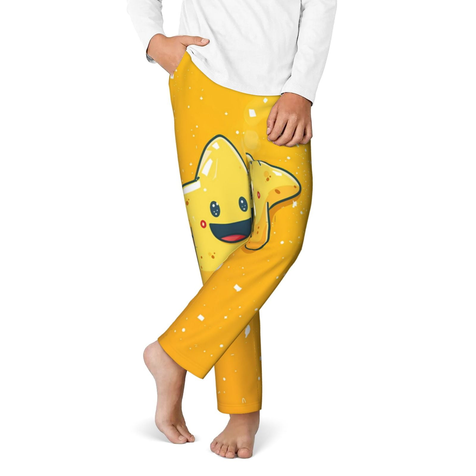 Derioi Happy Cartoon Star for Pajama Pants Men Elastic Waistband Sleep ...