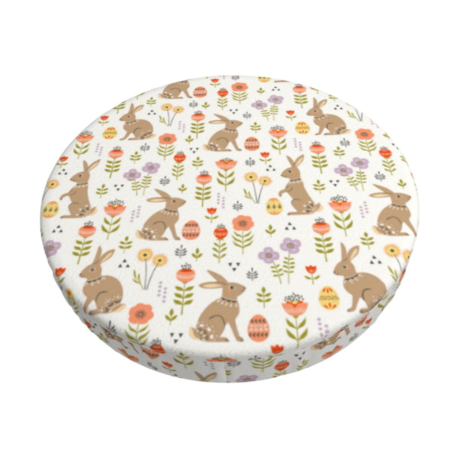 Derioi Happy Easter for Round Bar Chair Cushion Cover Round Stool Cover ...
