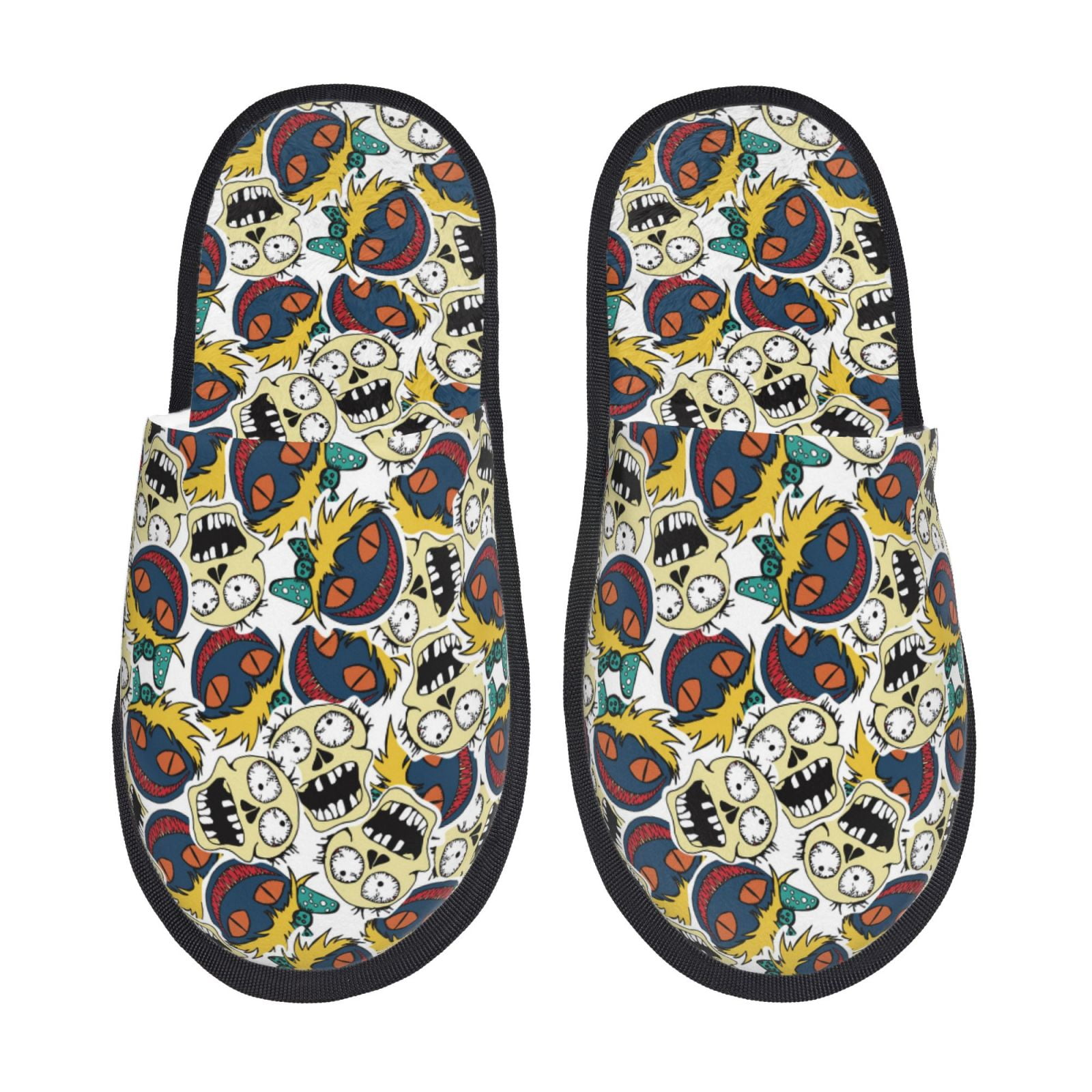 Derioi Happy Skeleton for Slippers Indoor Outdoor Anti-Skid Warm Cozy ...