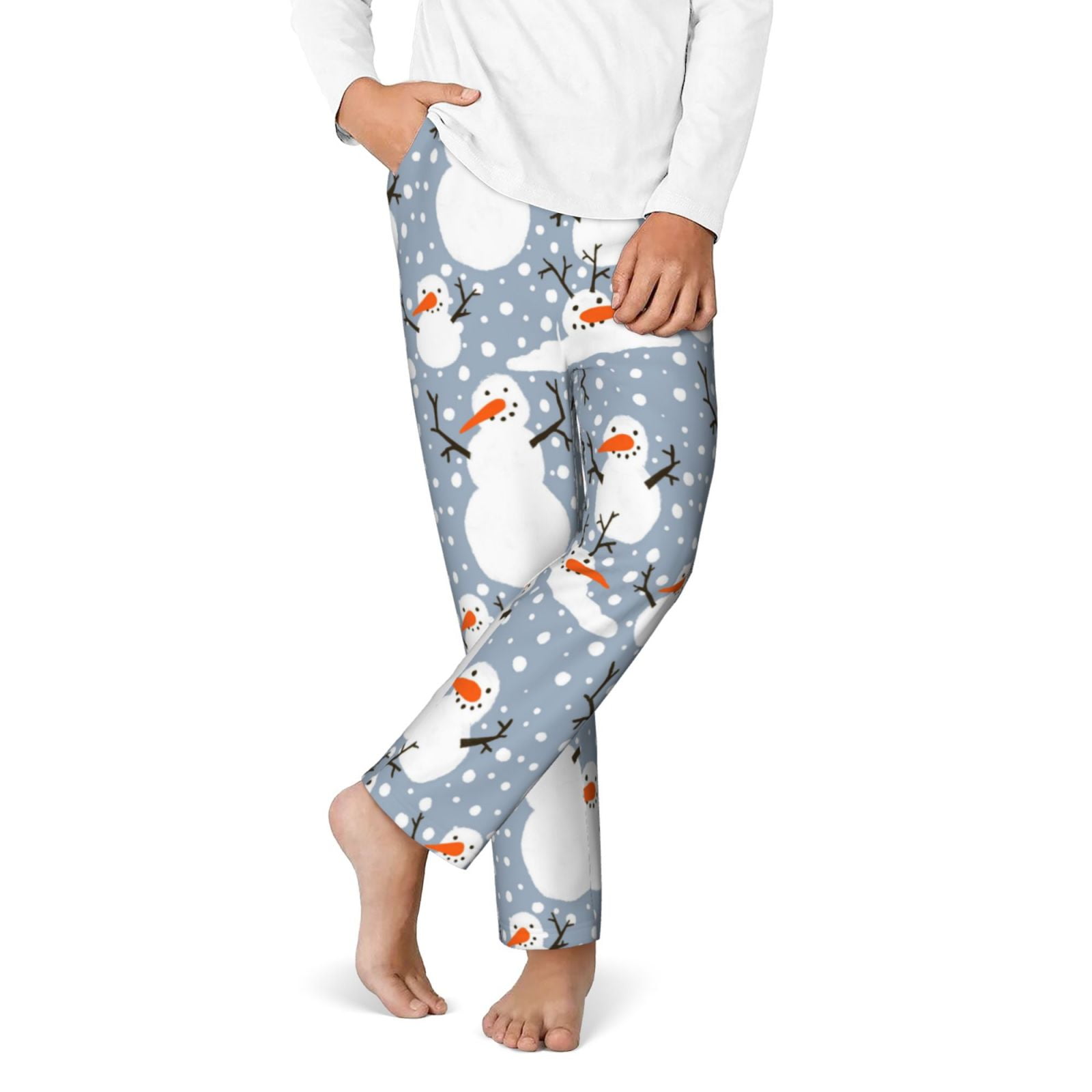 Derioi Happy Snowmen Snowfall for Pajama Pants Men Elastic Waistband ...