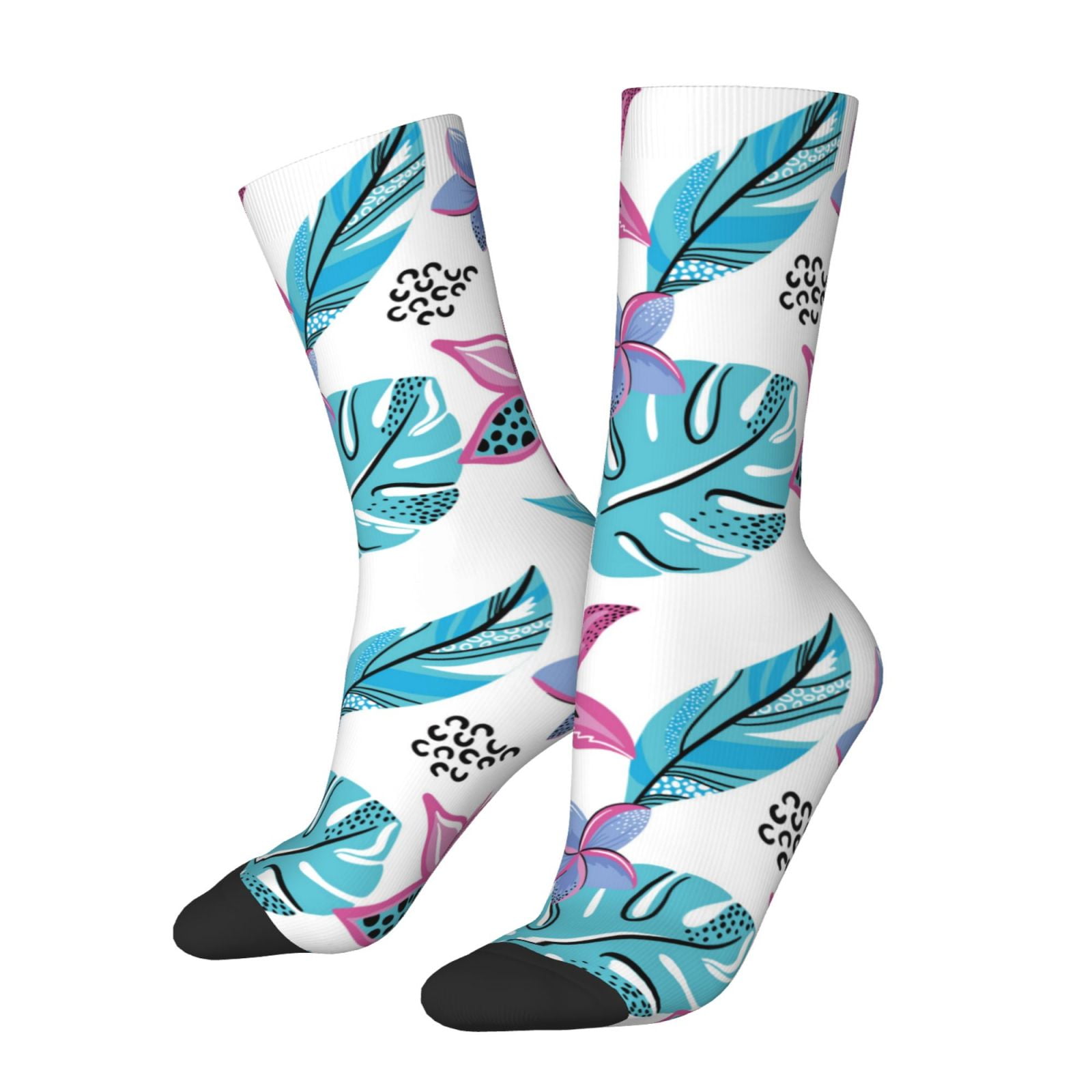 Derioi Hawaiian Style Printed Middle Tube Socks for Adults for Women ...