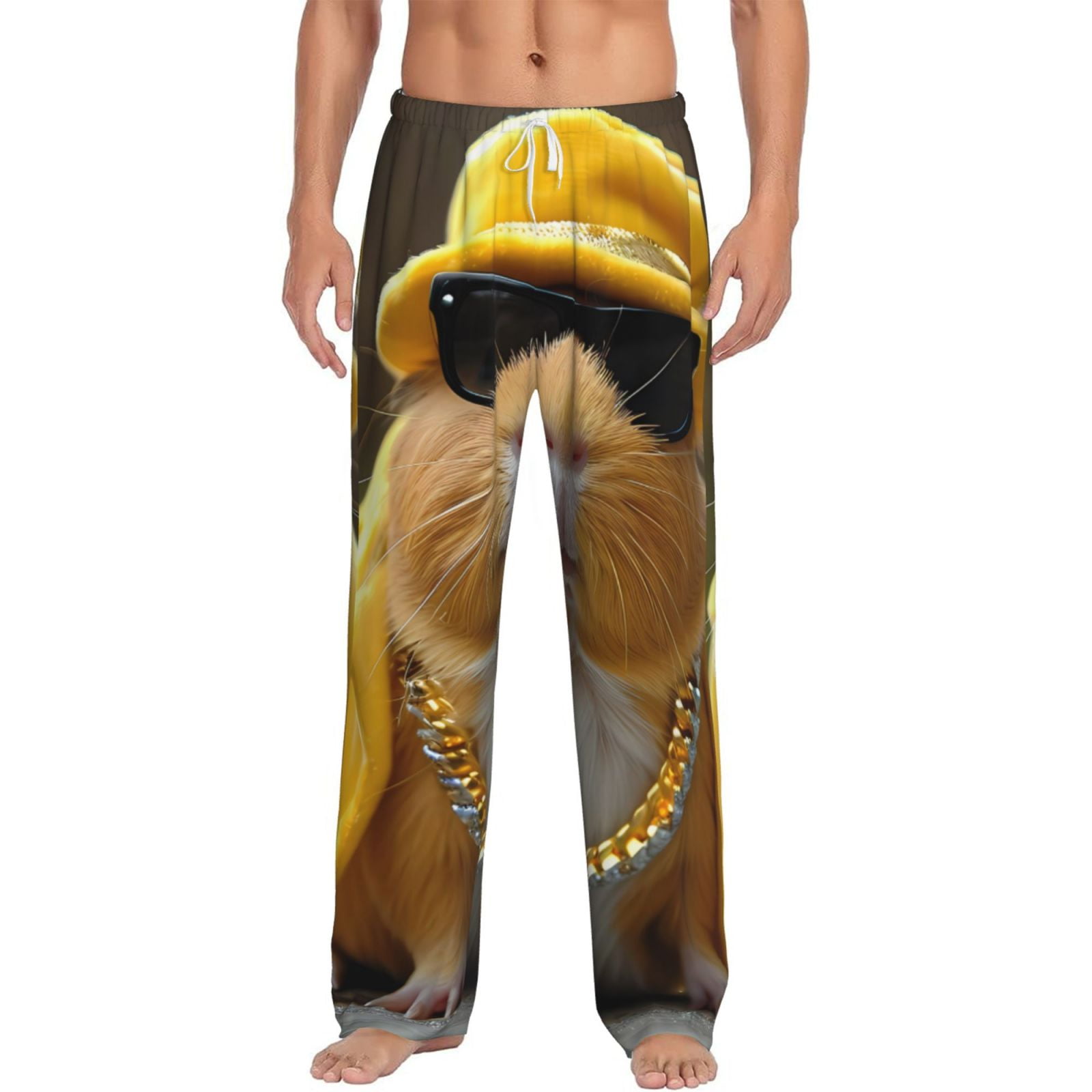 Derioi Heavy Metal Style Guinea Pig for Men's Pajama Pants with Pockets ...