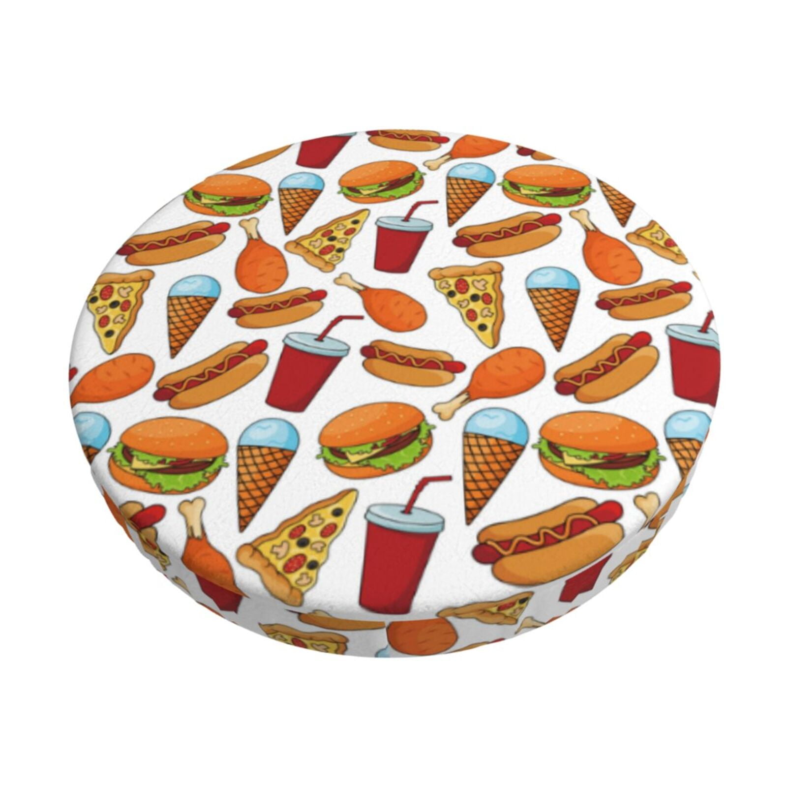 Derioi Hot Dog Burger for Round Bar Chair Cushion Cover Round Stool ...