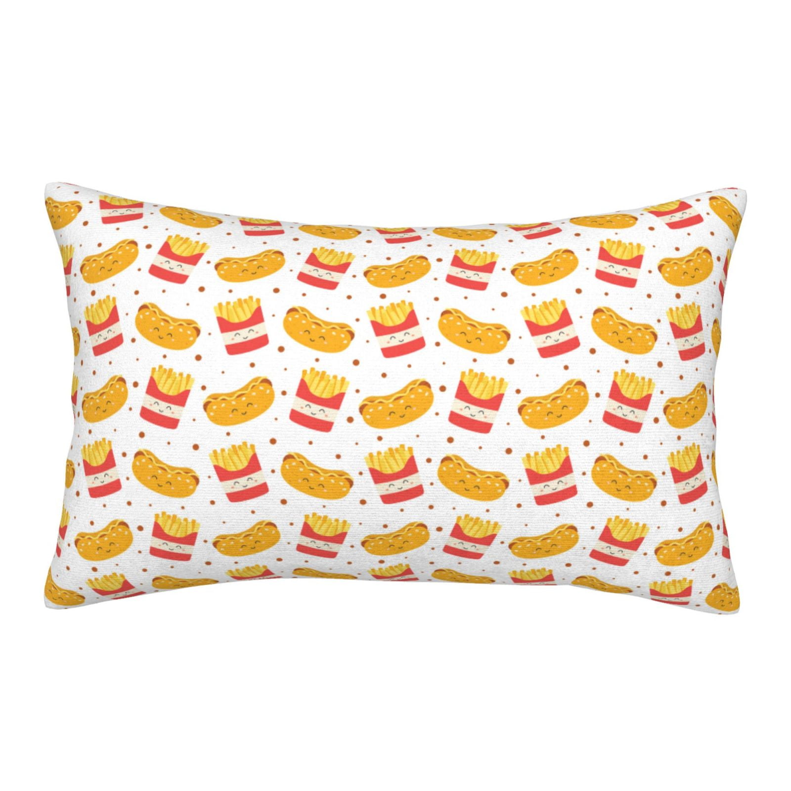 Derioi Hot Dog for Double-sided Pillow Cover with Concealed Zipper ...