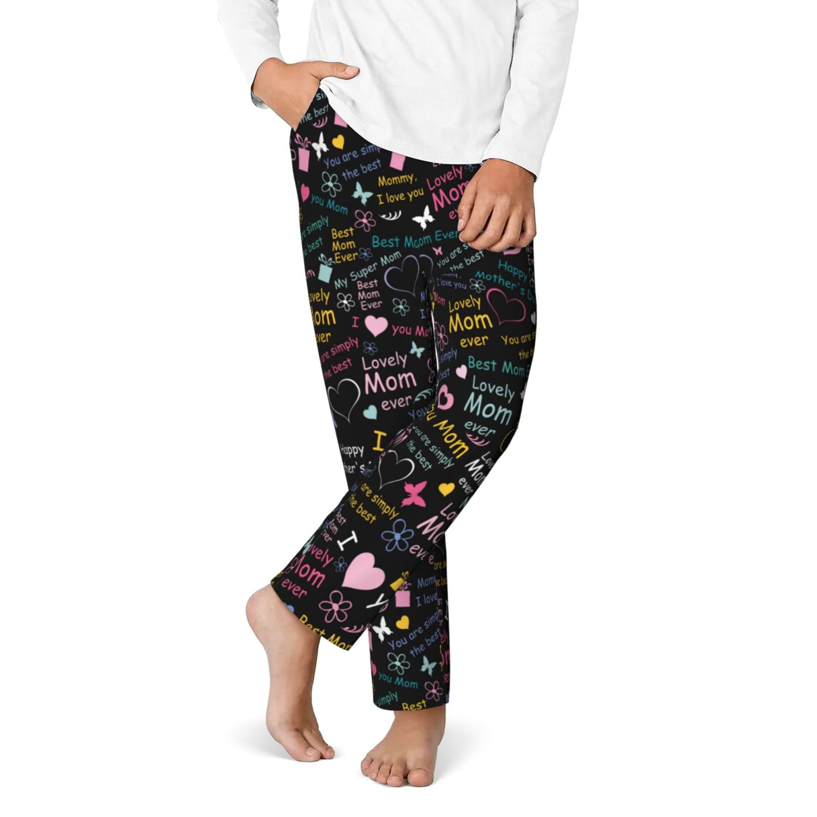 Derioi I love you Mom for Pajama Pants Men Elastic Waistband Sleep ...
