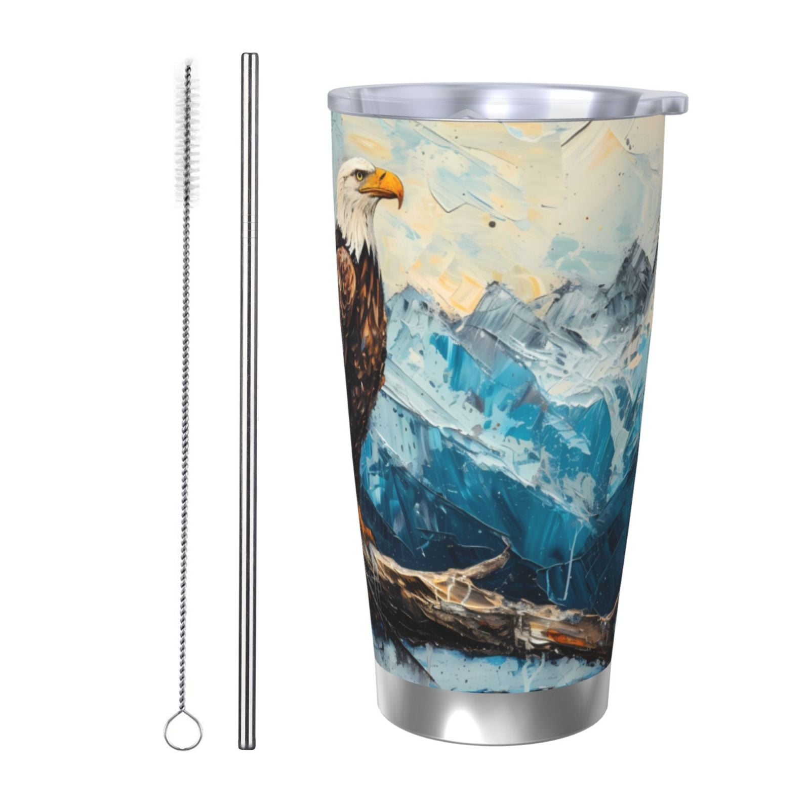 Derioi Iceberg Bald Eagle for 20oz Tumbler with Lid for Hot and Cold ...