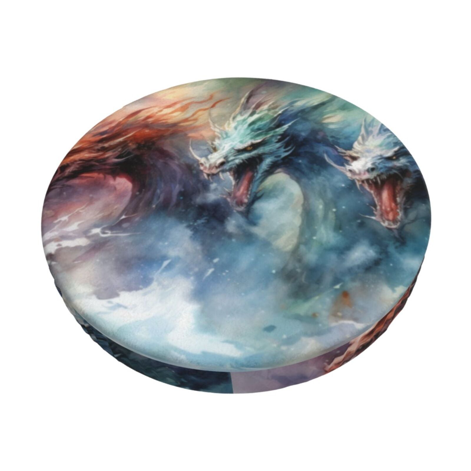 Derioi Ink Style Wave Dragon for Round Bar Chair Cushion Cover Round ...