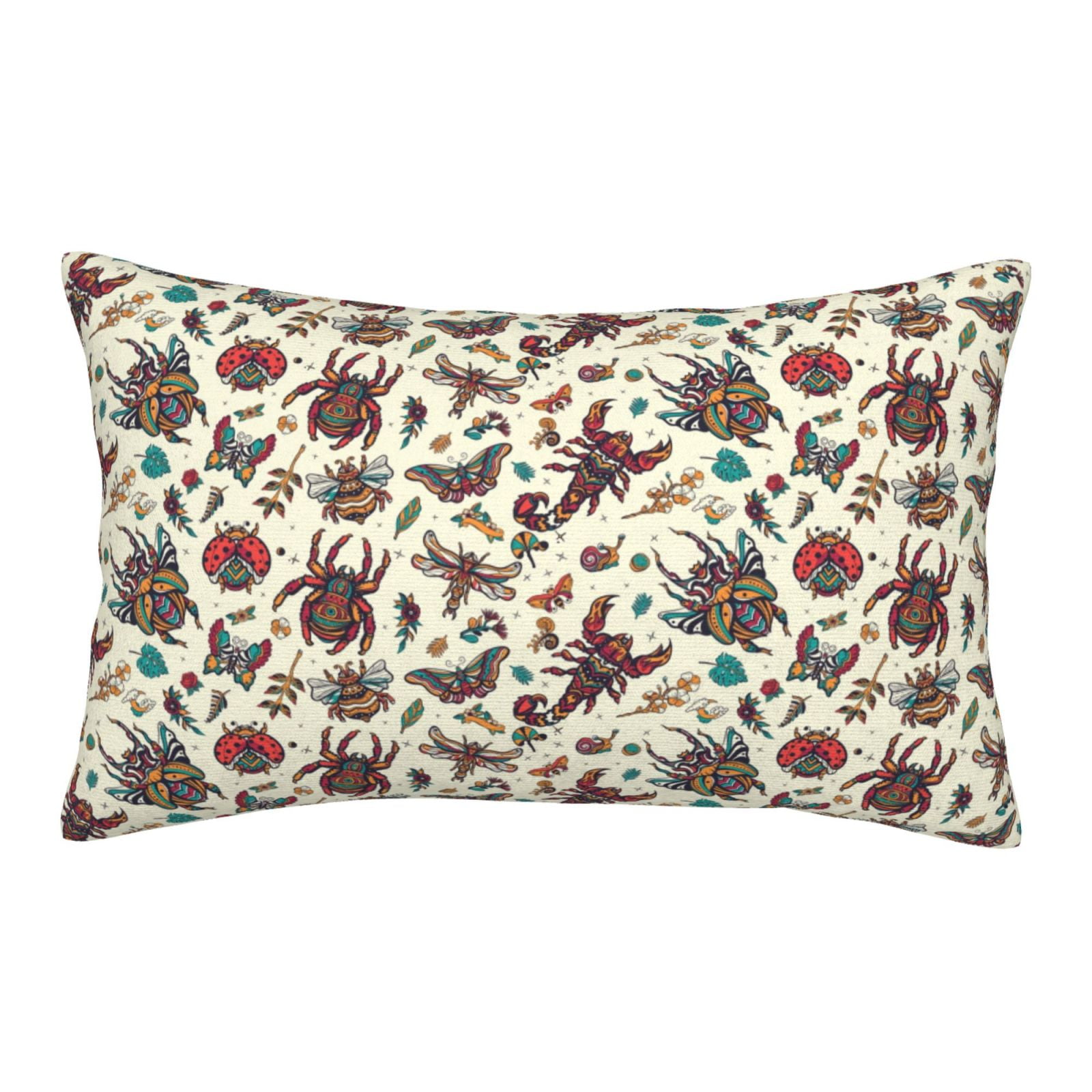 Derioi Insects A for Double-sided Pillow Cover with Concealed Zipper ...
