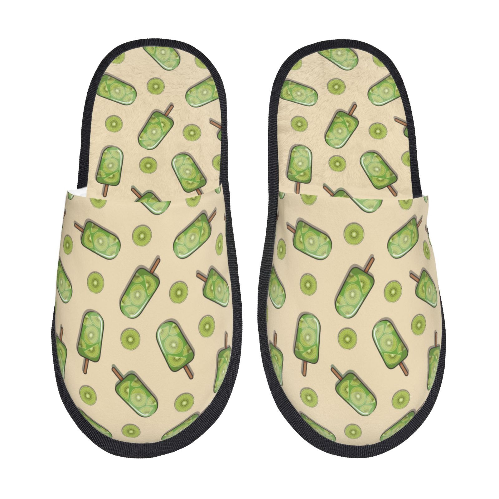 Derioi Kiwi Ice Cream for Slippers Indoor Outdoor Anti-Skid Warm Cozy ...