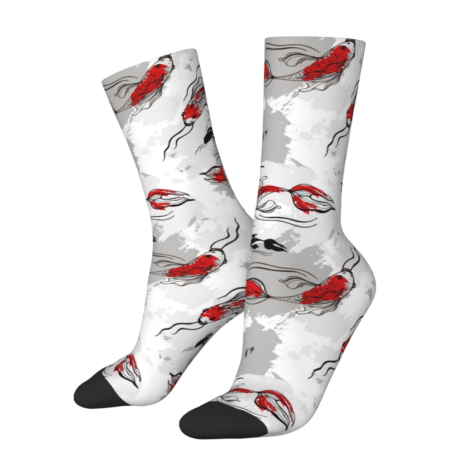 Derioi Koi Fish Printed Middle Tube Socks for Adults for Women Gifts ...