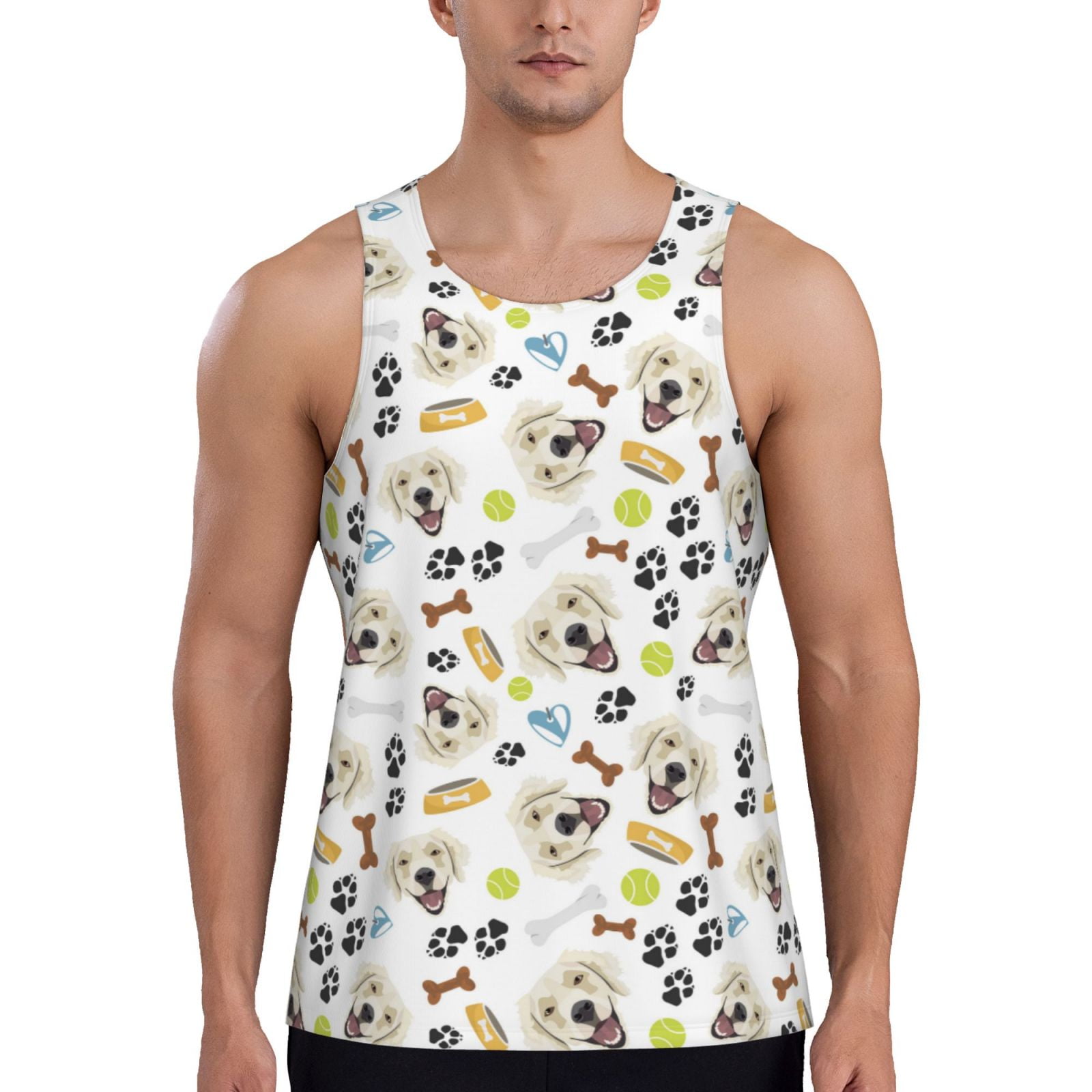 Derioi Labrador Retriever Dog for Men's Workout Tank Top Muscle Gym ...