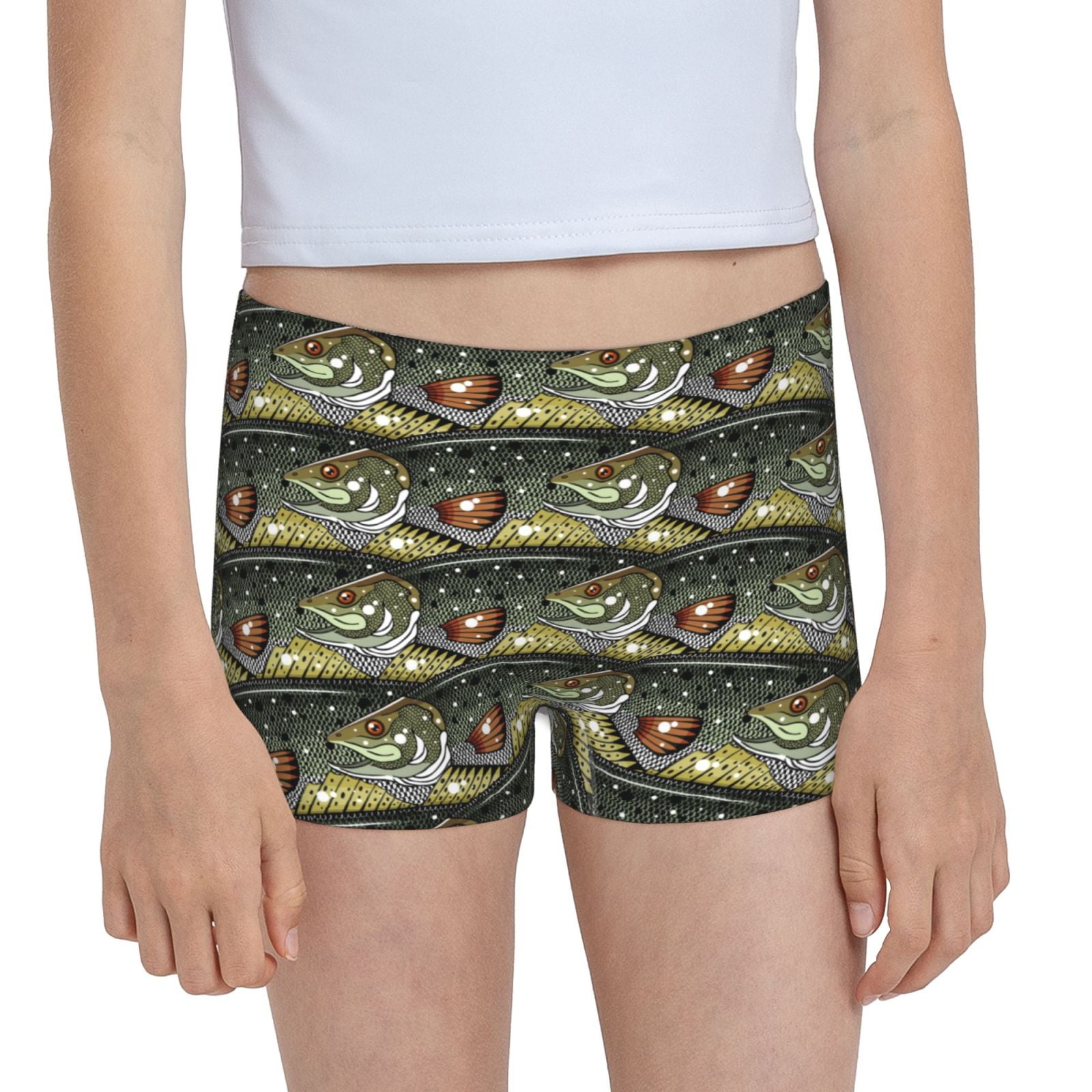 Derioi Largemouth Bass Fish for Girls' Soft Mid-Rise Boxer Briefs Soft ...