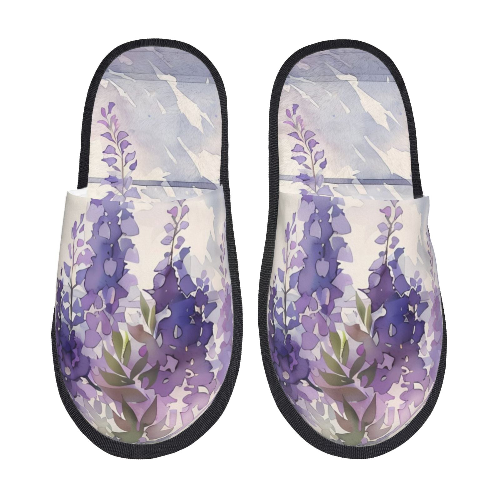 Derioi Lavender Blooms Window for Slippers Indoor Outdoor Anti-Skid ...