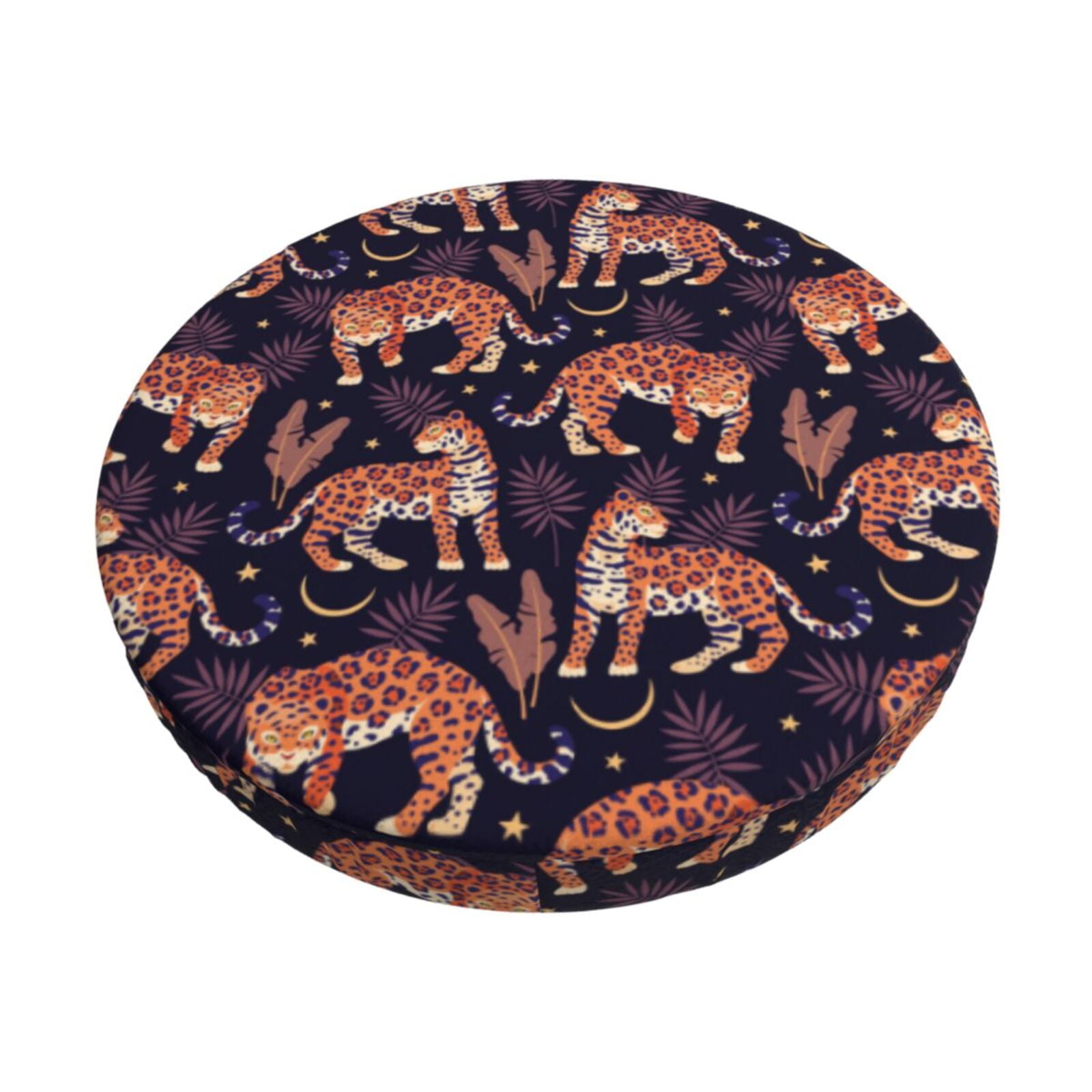 Derioi Leopard Print for Round Bar Chair Cushion Cover Round Stool ...