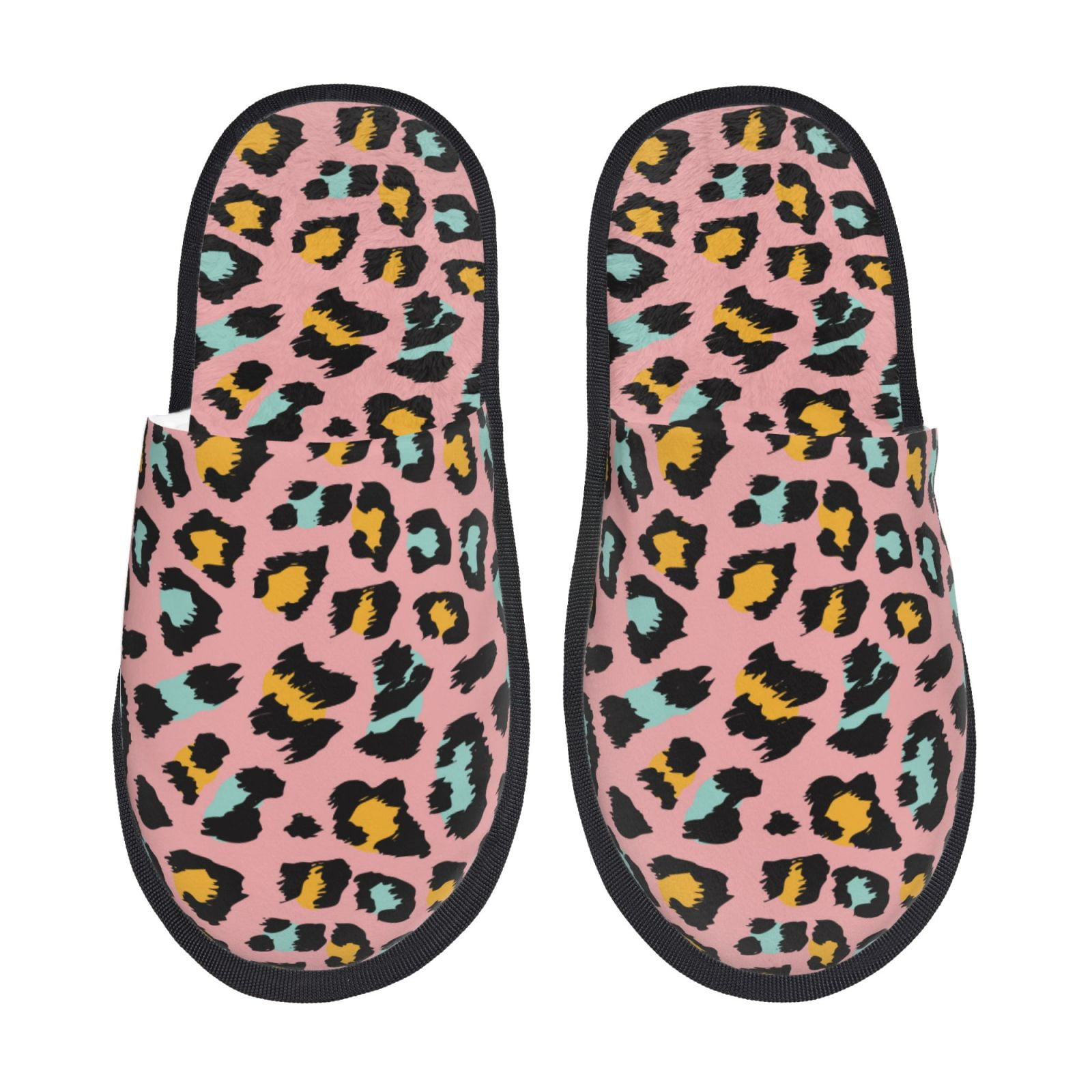 Derioi Leopard for Slippers Indoor Outdoor Anti-Skid Warm Cozy Slide ...