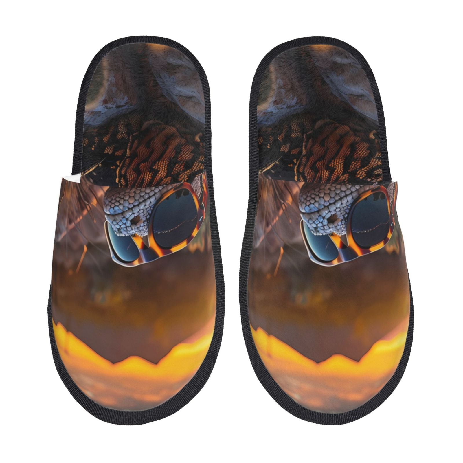 Derioi Lizard With Sunglasses Sunset for Slippers Indoor Outdoor Anti ...