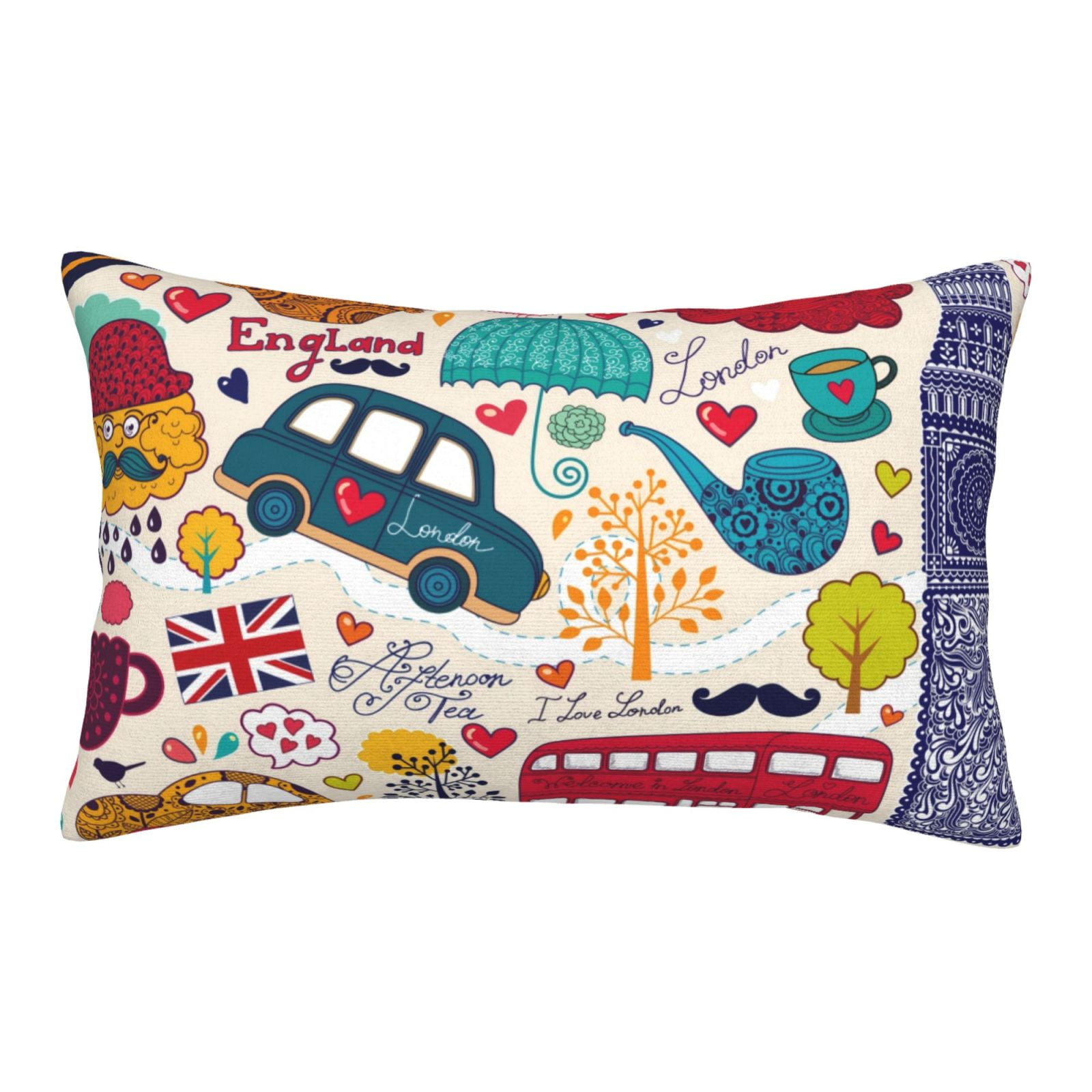 Derioi London Symbols for Double-sided Pillow Cover with Concealed ...
