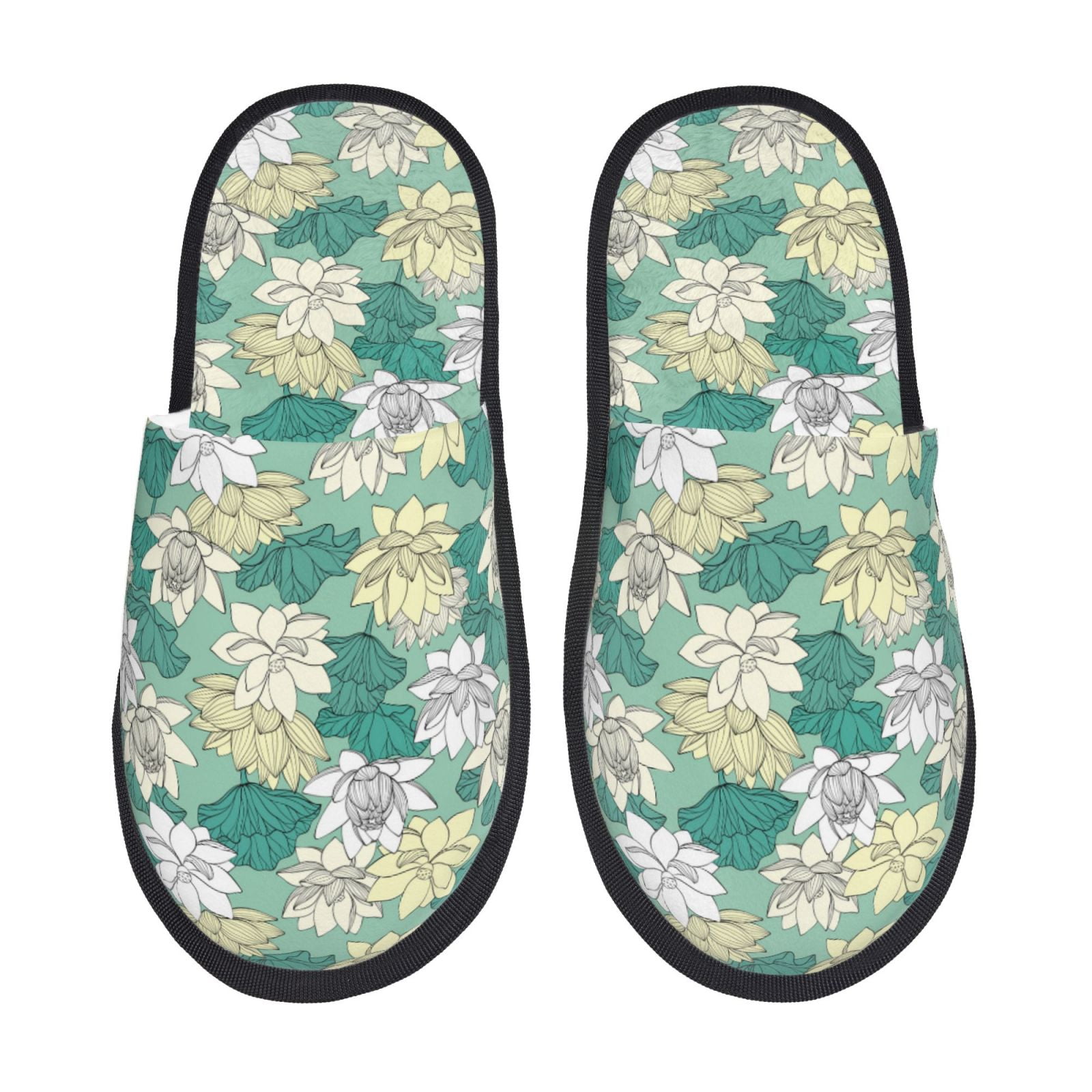 Derioi Lotus Flower1 for Slippers Indoor Outdoor Anti-Skid Warm Cozy ...