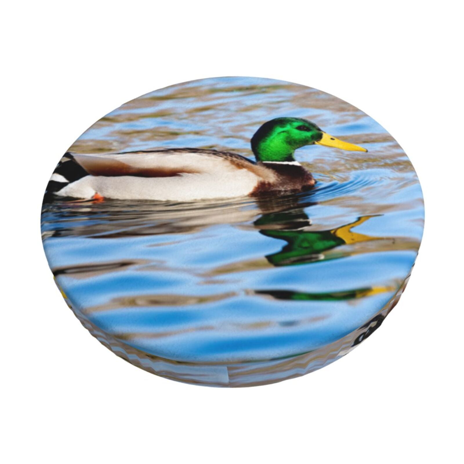 Derioi Mallard Duck Swimming In A River for Round Bar Chair Cushion ...