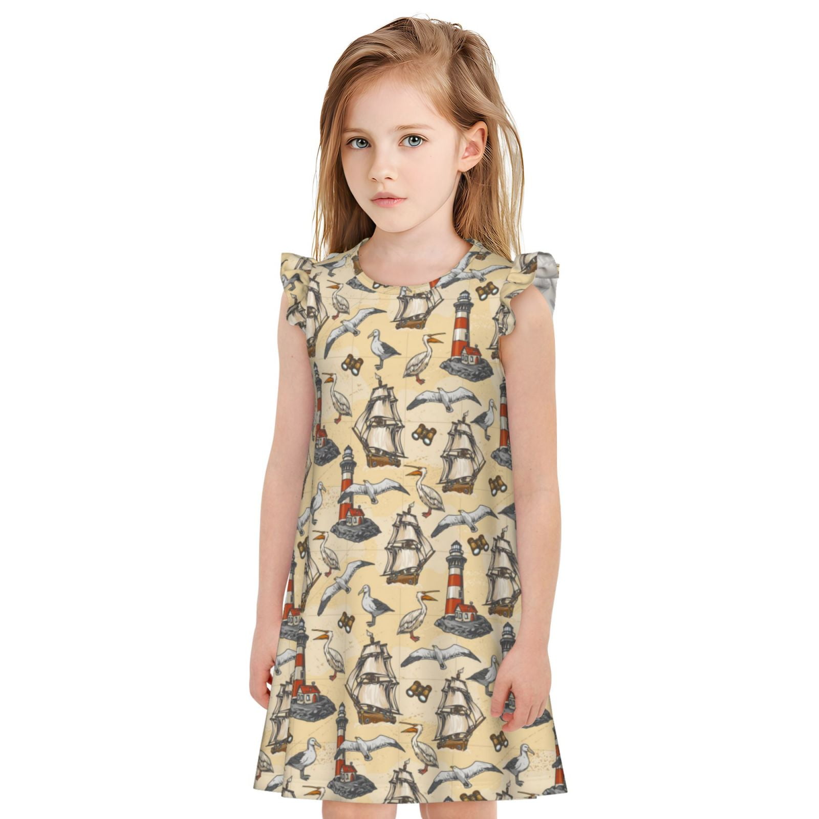 Derioi Marine Birds And Coastal Lighthouse for Girls Nightgowns Night ...