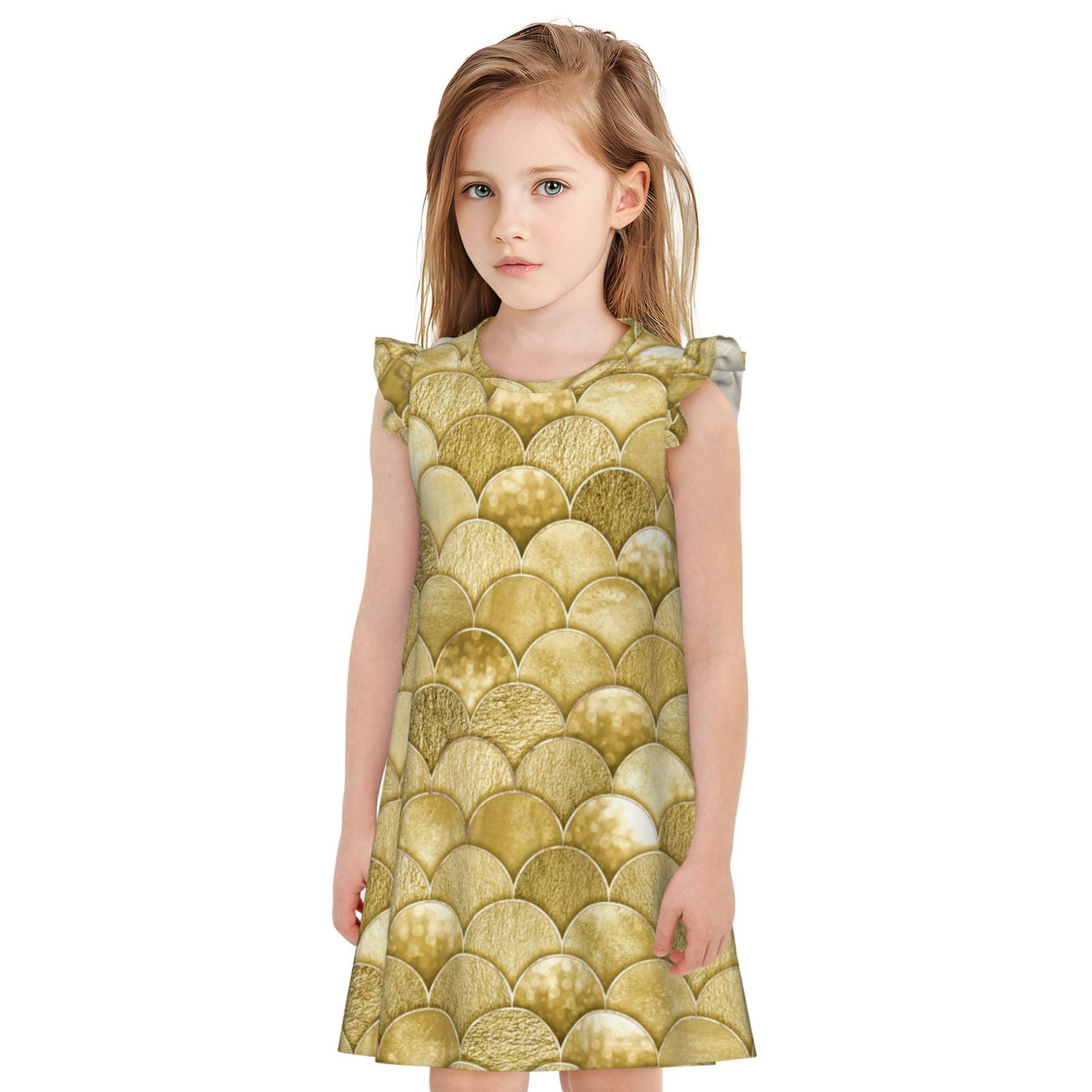 Derioi Mermaid Fish Scale for Girls Nightgowns Night Dress Sleepwear ...