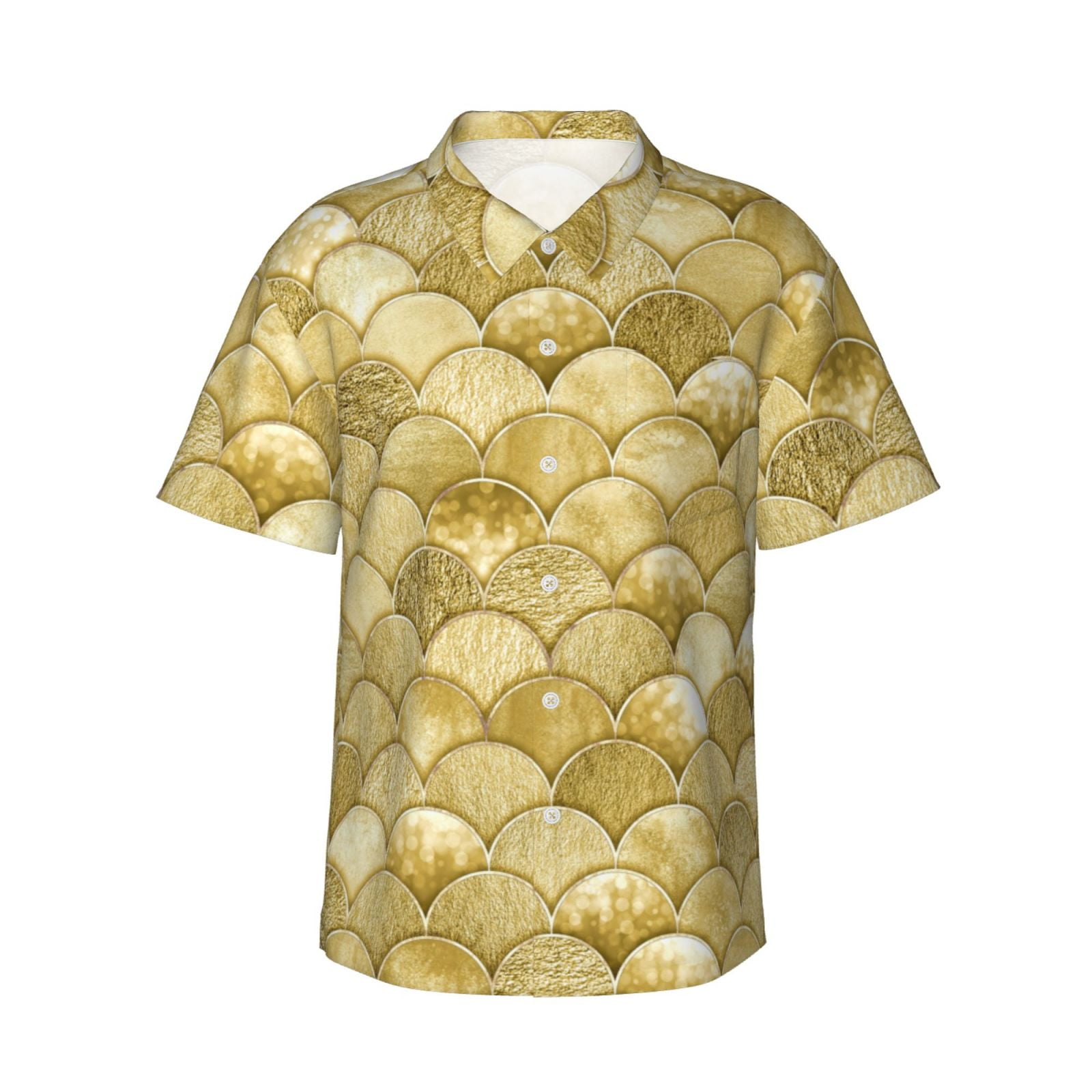 Derioi Mermaid Fish Scale for Hawaiian Shirt for Men Casual Button Down ...