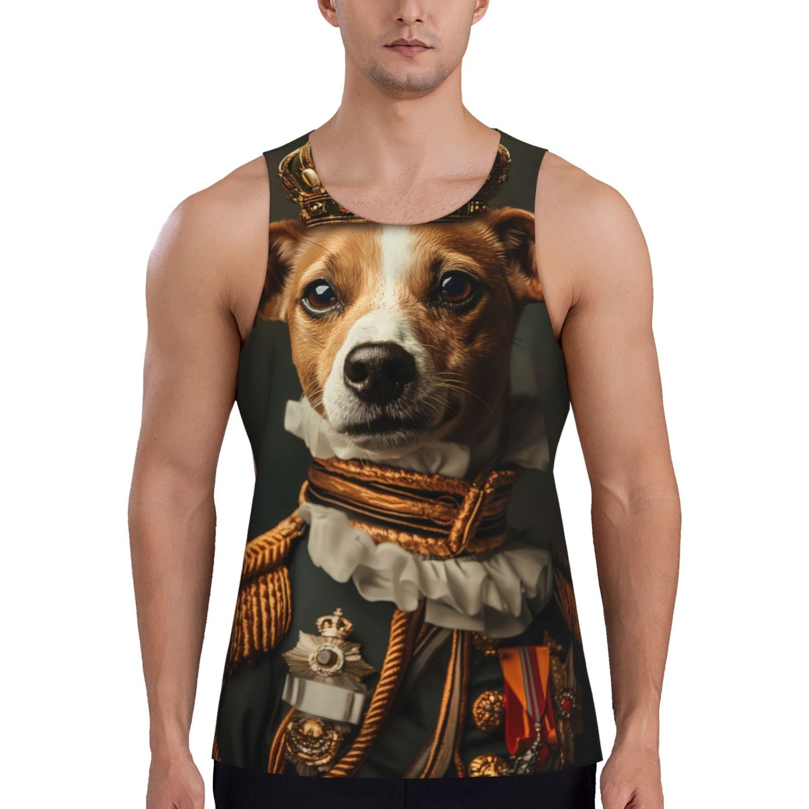 Derioi Modern Cute Dog for Men's Workout Tank Top Muscle Gym Shirt for ...