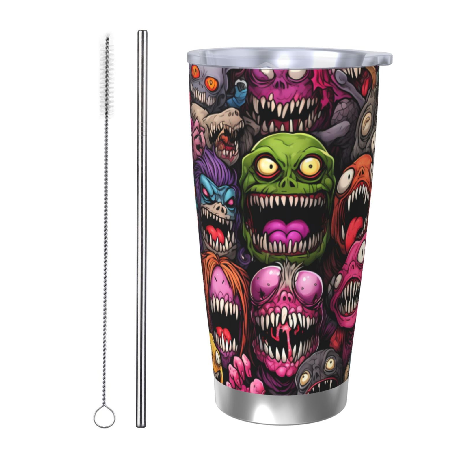 Derioi Monstrous Cartoon Characters for 20oz Tumbler with Lid for Hot ...