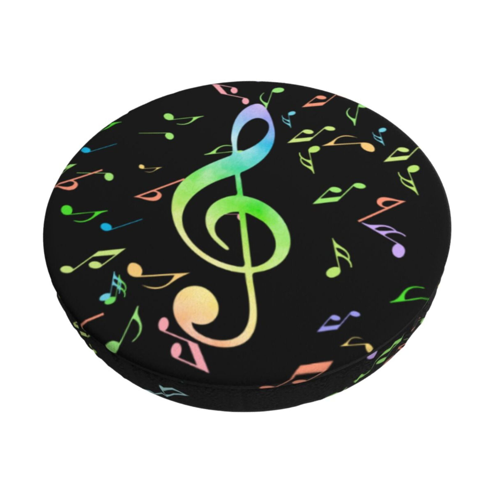 Derioi Music Notes for Round Bar Chair Cushion Cover Round Stool Cover ...