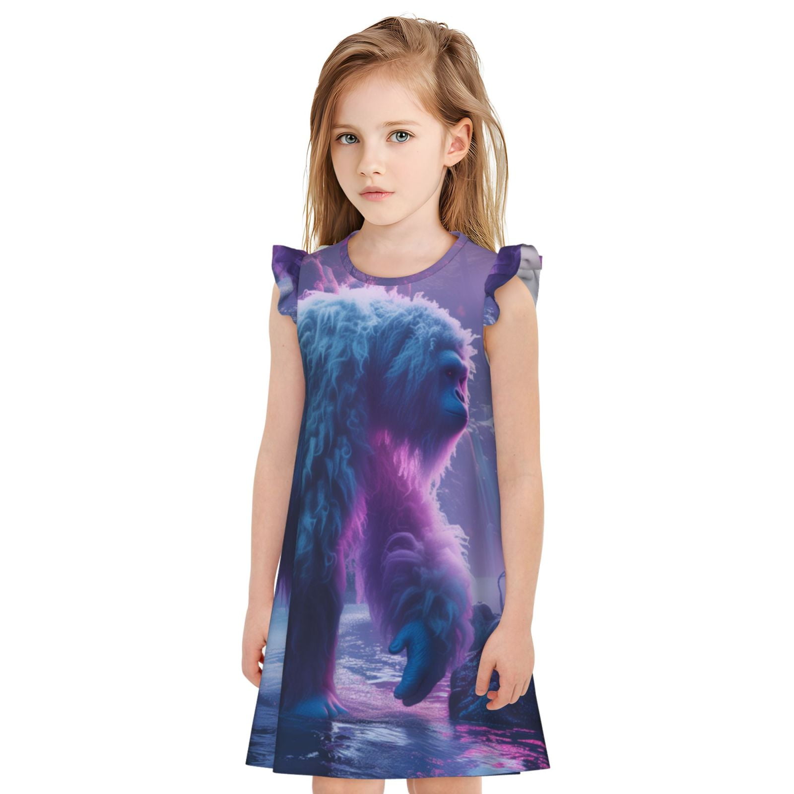 Derioi Mystical White gorilla Jungle for Girls Nightgowns Night Dress ...