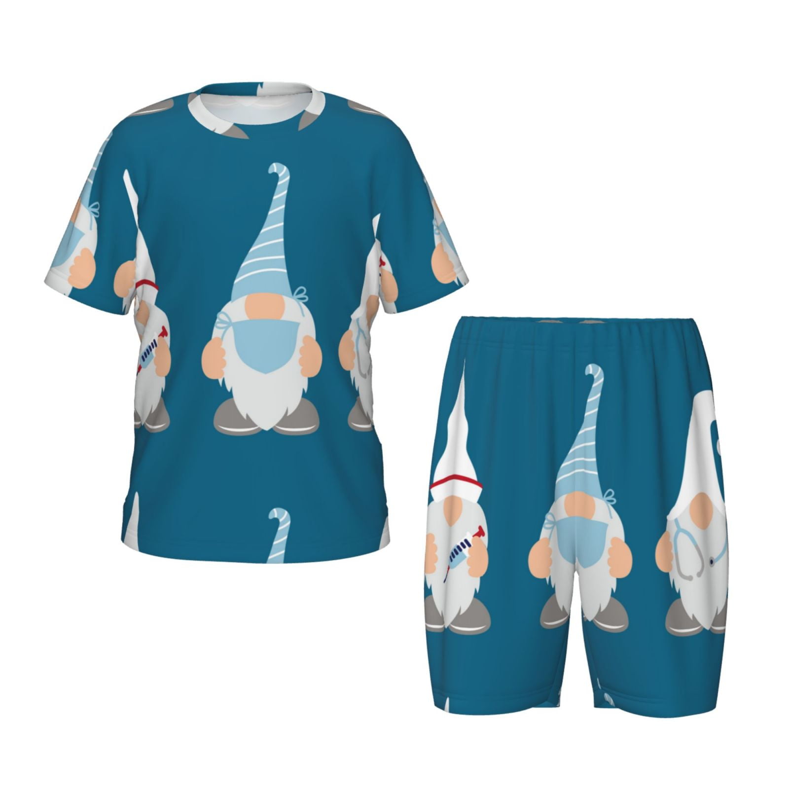 Derioi Nurse Doctor Gnomes for Short-Sleeved Summer Pajama Set for ...