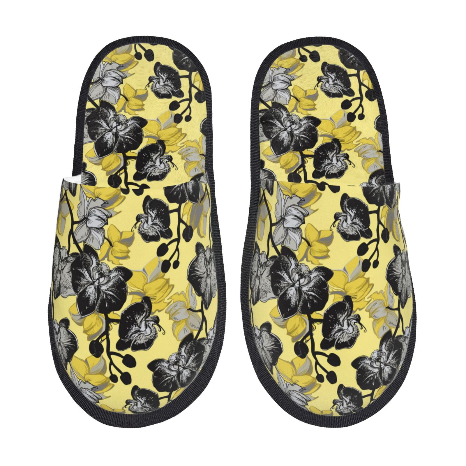 Derioi Orchids Flowers for Slippers Indoor Outdoor Anti-Skid Warm Cozy ...