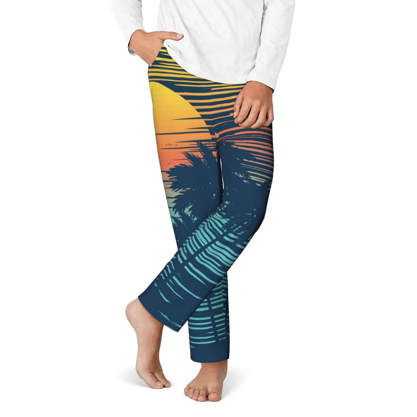 Derioi Palm Trees for Pajama Pants Men Elastic Waistband Sleep Pajama ...